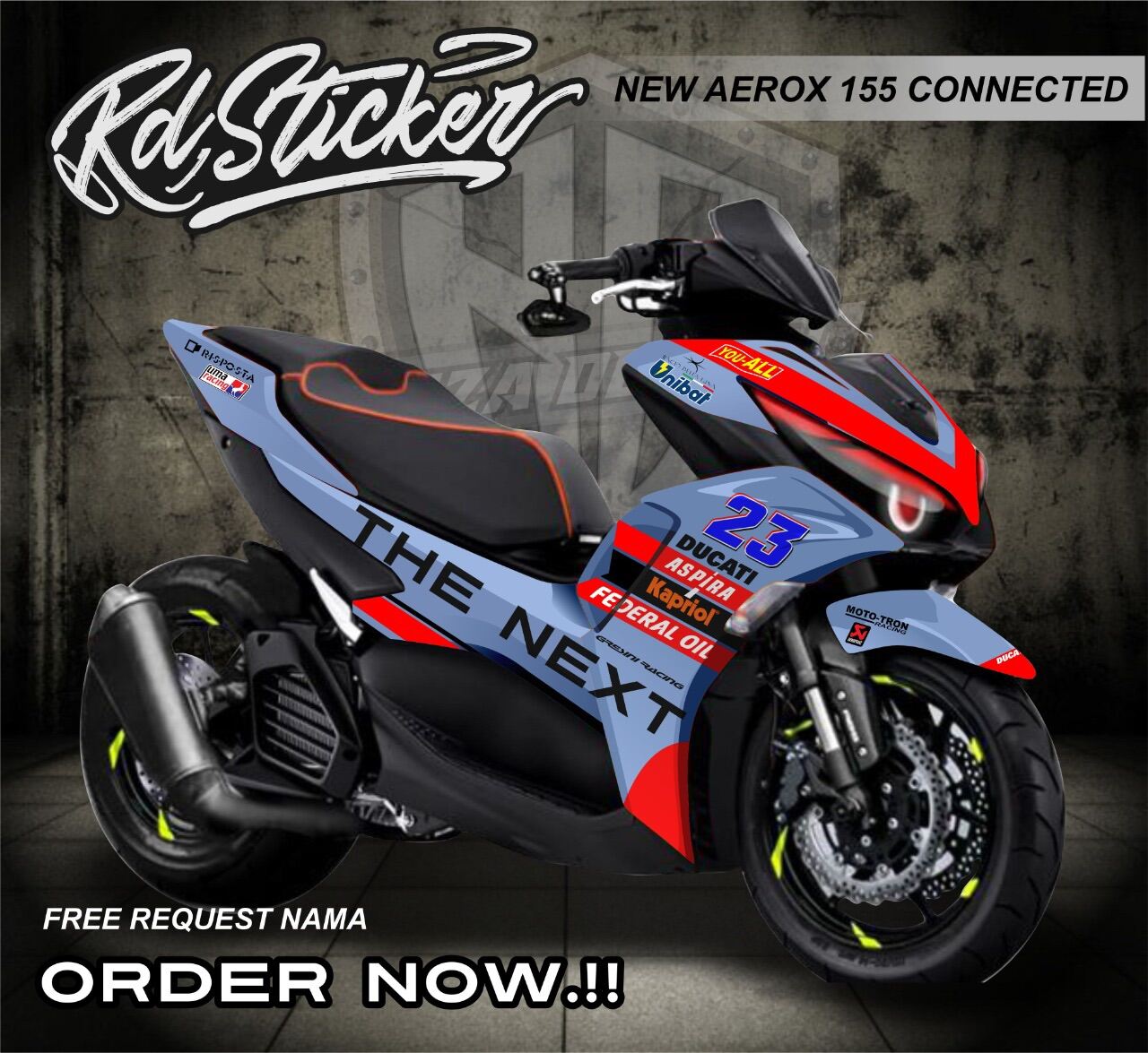 Decal sticker new aerox connected. Decal aerox 155 2021/2022 sticker ...