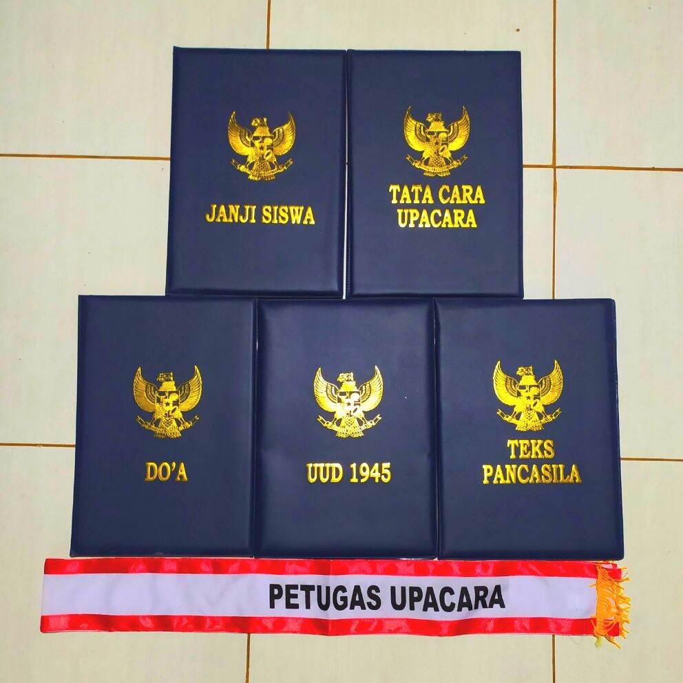 PAKET 5 MAP UPACARA BENDERA WARNA NAVY/5 MAP UPACARA BAHAN KULIT ...