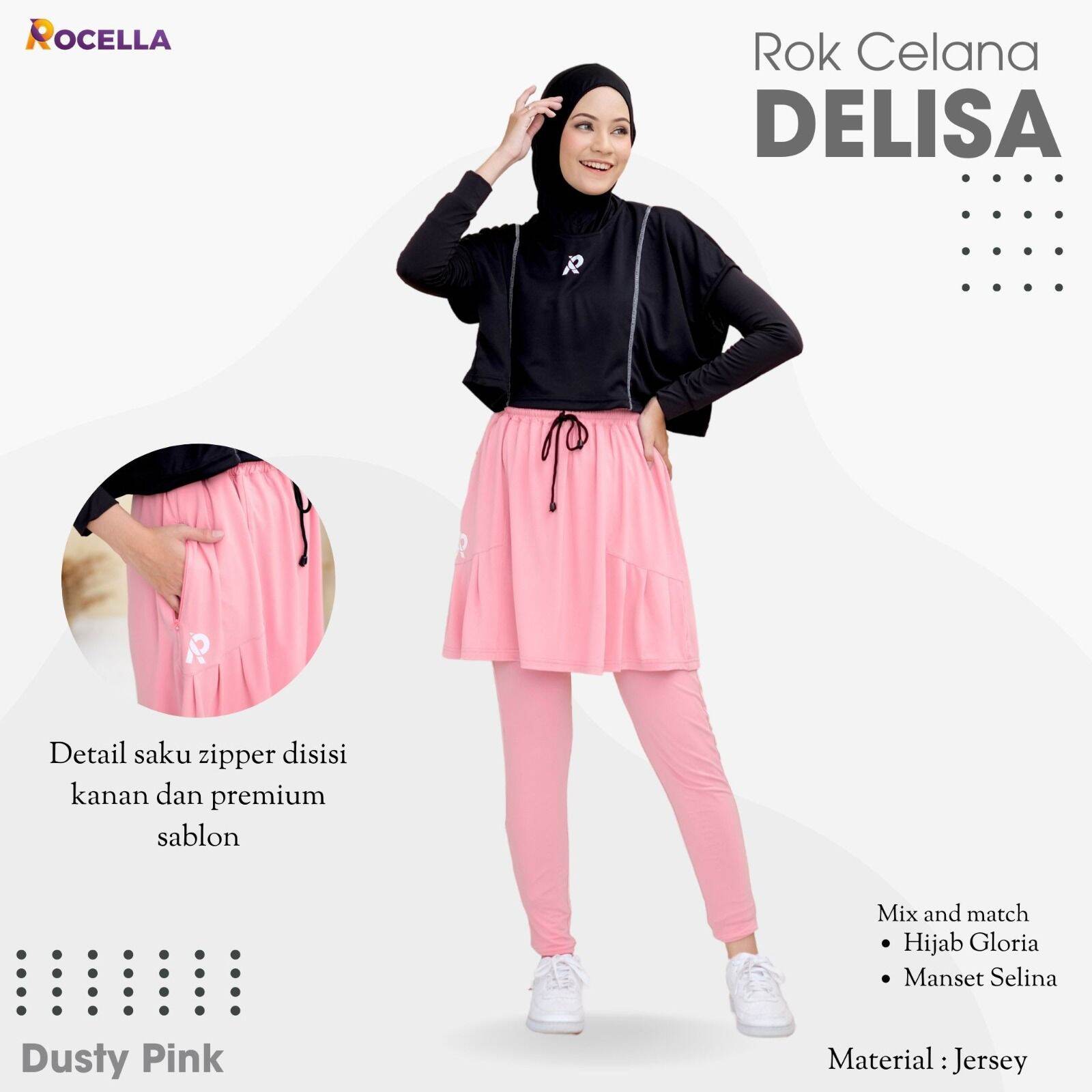 ROK CELANA DELISA ROCELLA SPORT WOMEN BAWAHAN OLAHRAGA MUSLIMAH SYARI ...