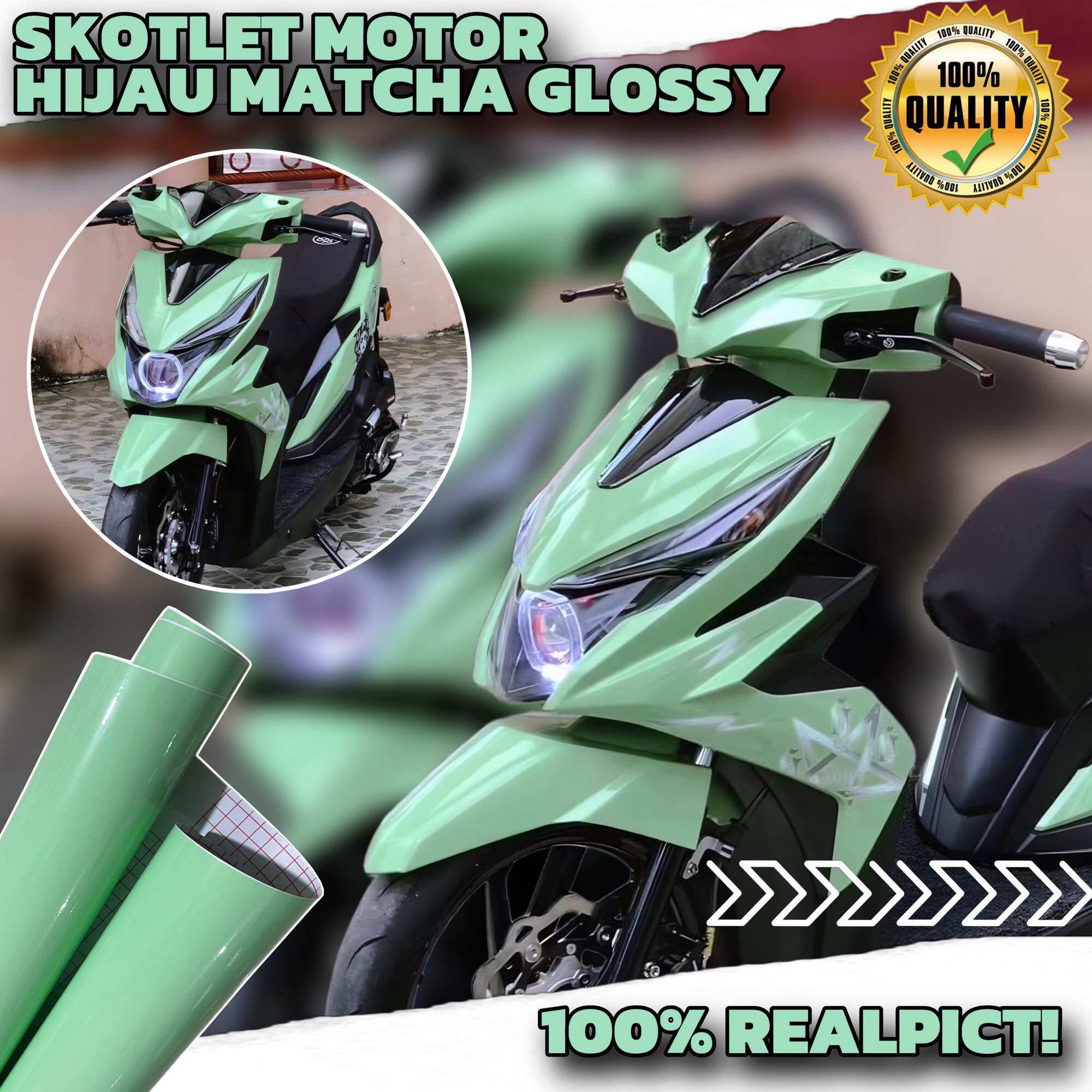 Stiker motor hijau pastel glossu skotlet hijau pastel glossy premium ...