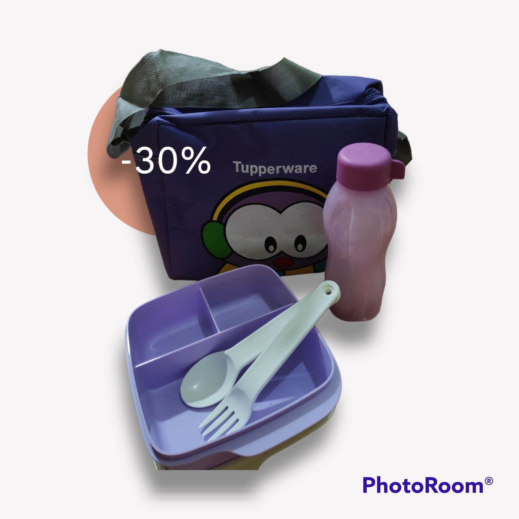 Tupperware Lunch Set Ungu Wadah Bekal Lolly tup dan eco 310 ml Gratis ...