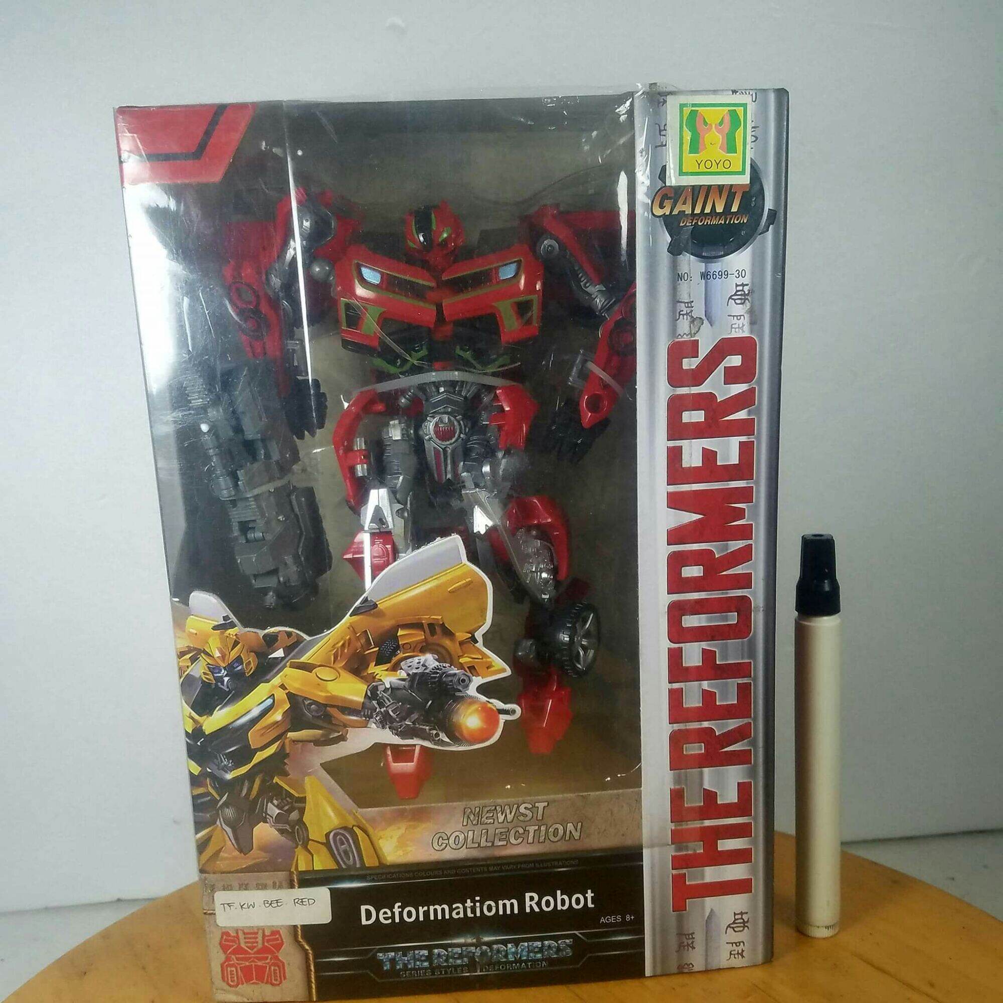mainan the reformers action figure deformation transformers stinger red ...