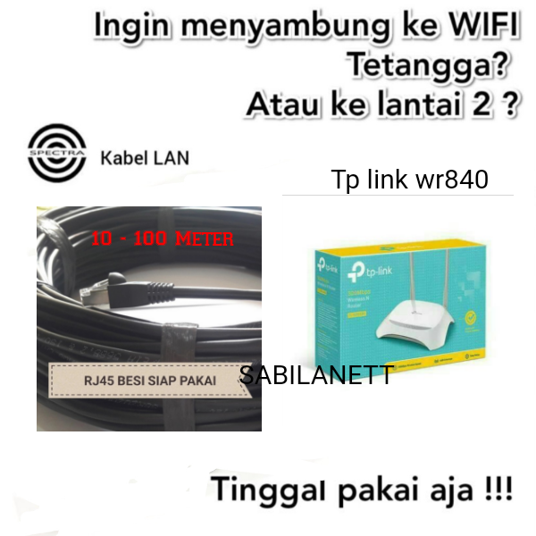 Paket Kabel LAN 15 METER + WiFi Router Untuk penguat sinyal | Lazada ...