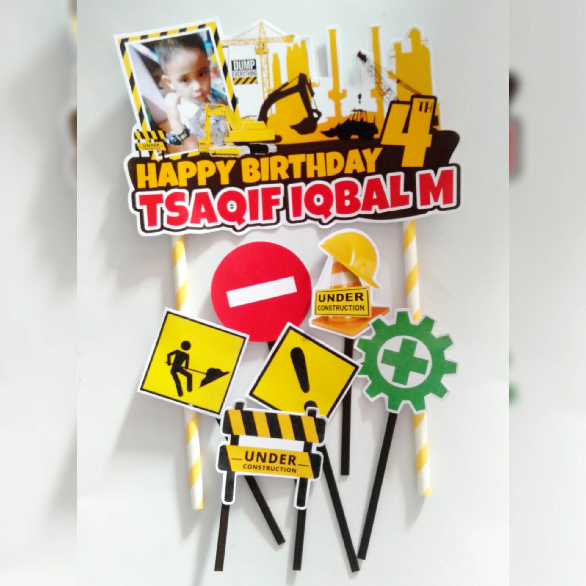 TOPPER KONSTRUKSI CUSTOM NAMA+FOTO | Lazada Indonesia