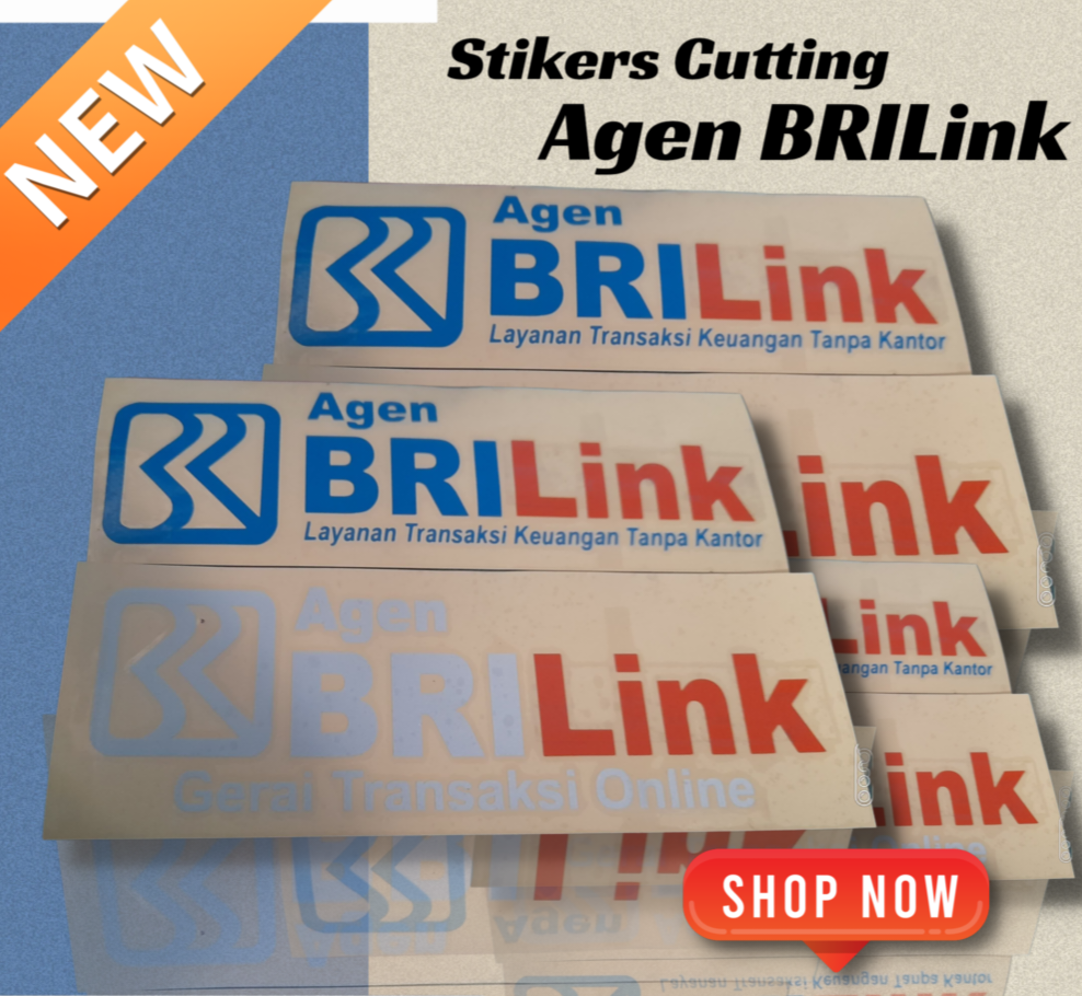 stiker BRIlink Agen BRILink Biru oren Putih Oren | Lazada Indonesia