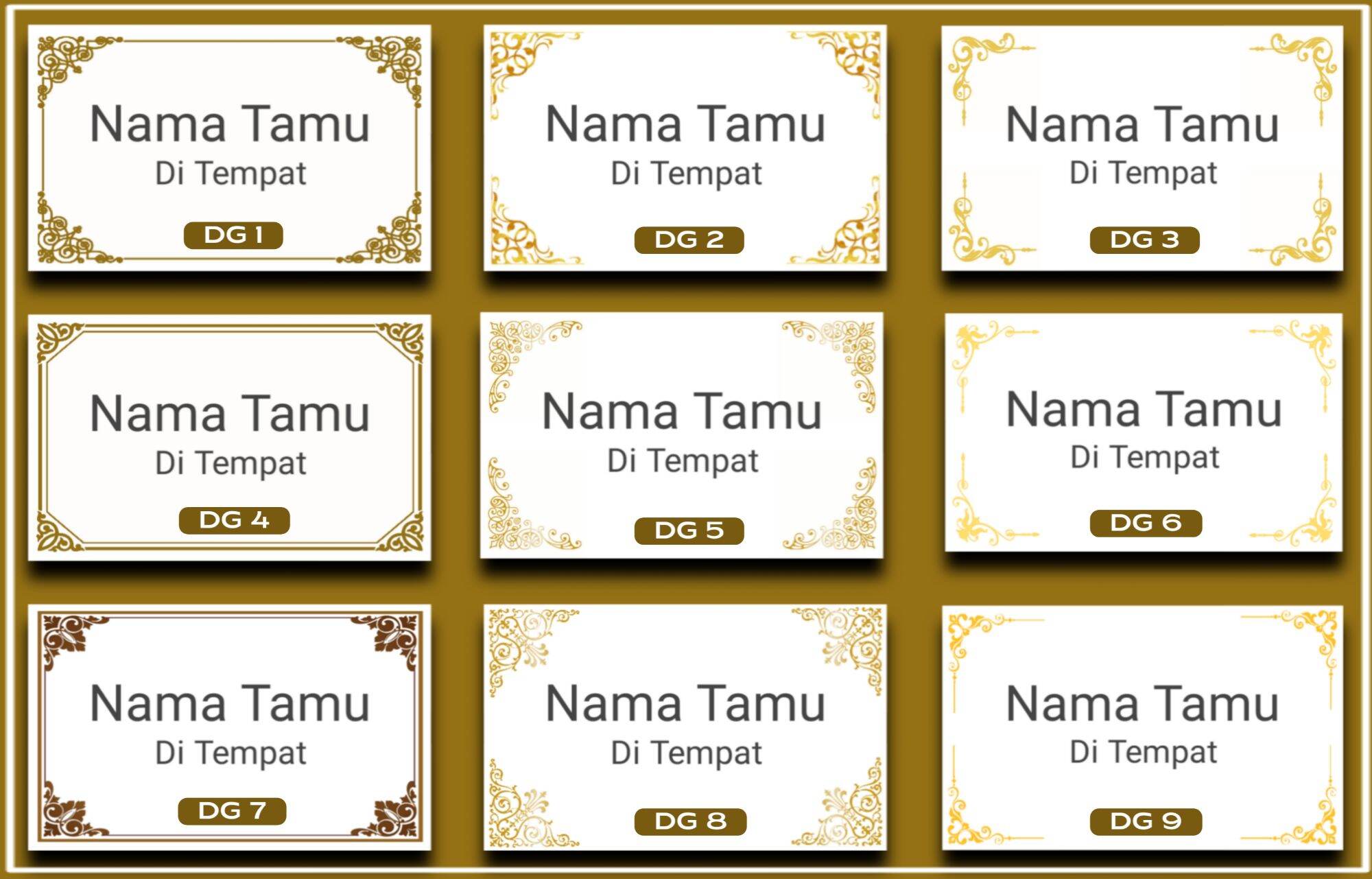 Cetak Nama Tamu Bermotif (100 Pcs) | Label Nama Tamu Custom | Banyak ...