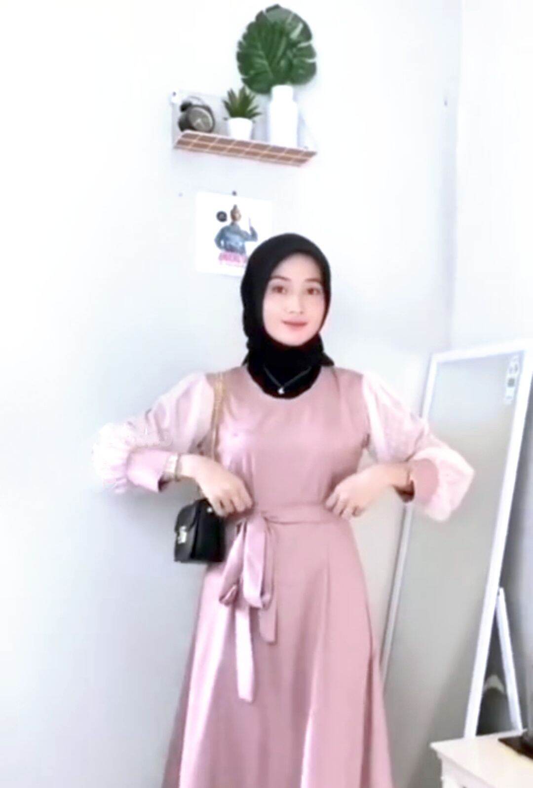 DRESS GAMIS HITAM ELEGAN WANITA JUMBO | Lazada Indonesia