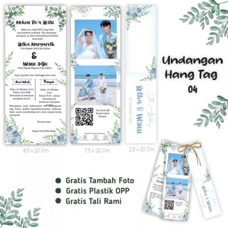 UNDANGAN PERNIKAHAN HANG TAG FULL COLOUR MURAH SIMPLE | Lazada Indonesia