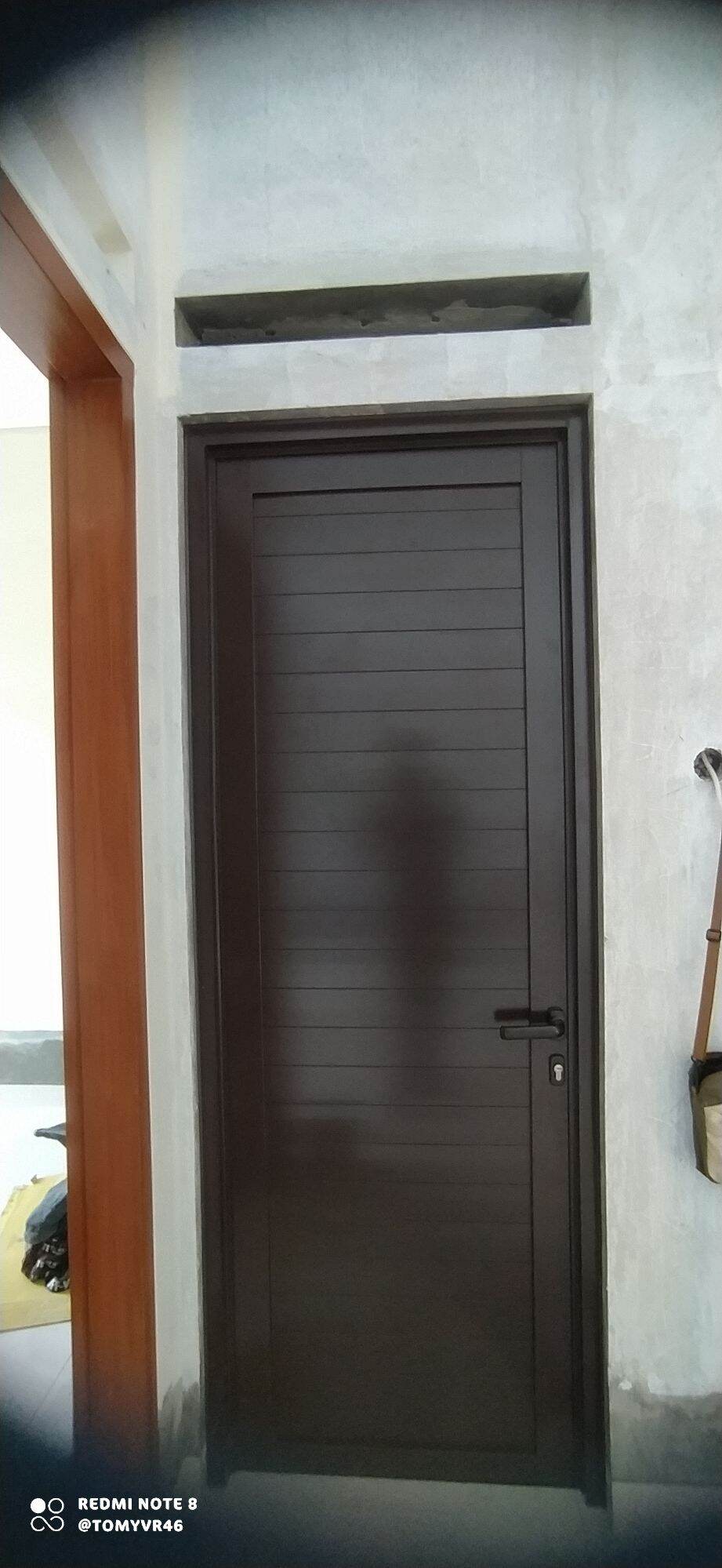 pintu aluminium spandrel dobel full warna coklat coting ukuran standard ...