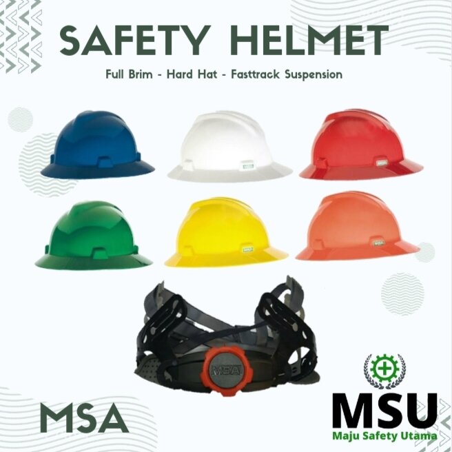 Safety Helmet Fullbrim MSA Fastrack Helm Proyek Full Brim MSA Fastrack ...