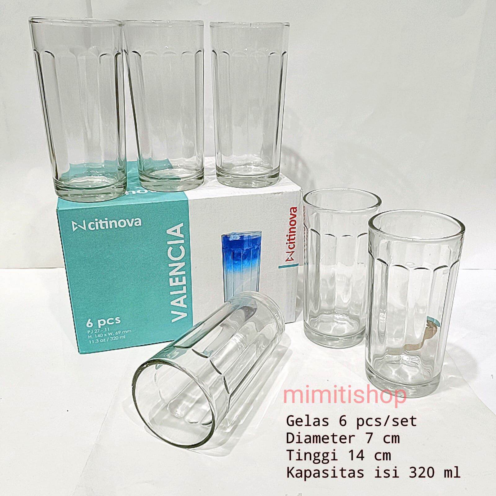 gelas jus citinova valencia tebal 1 dus isi 6 pcs tinggi 14cm | Lazada ...