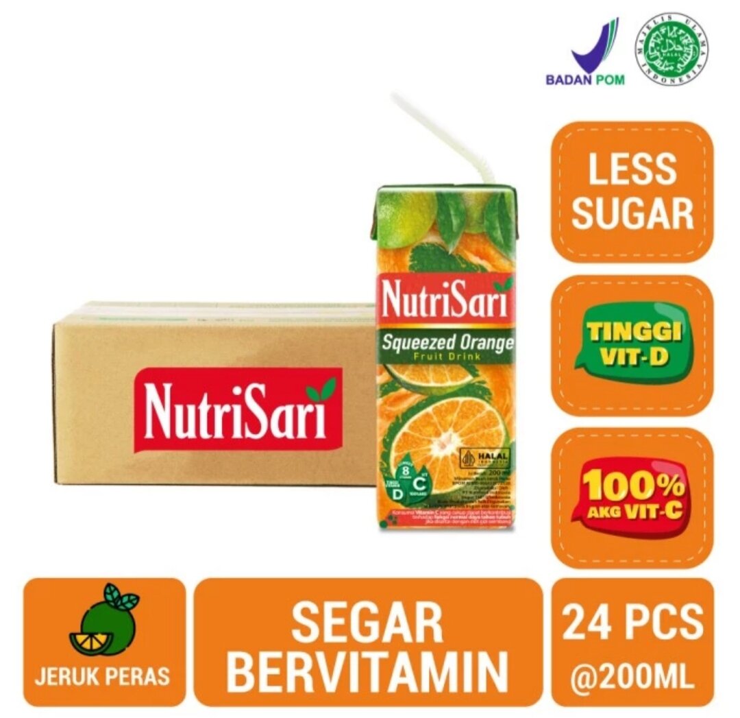 Nutrisari Jeruk Peras 200ml 1 dus Ready To Drink | Lazada Indonesia