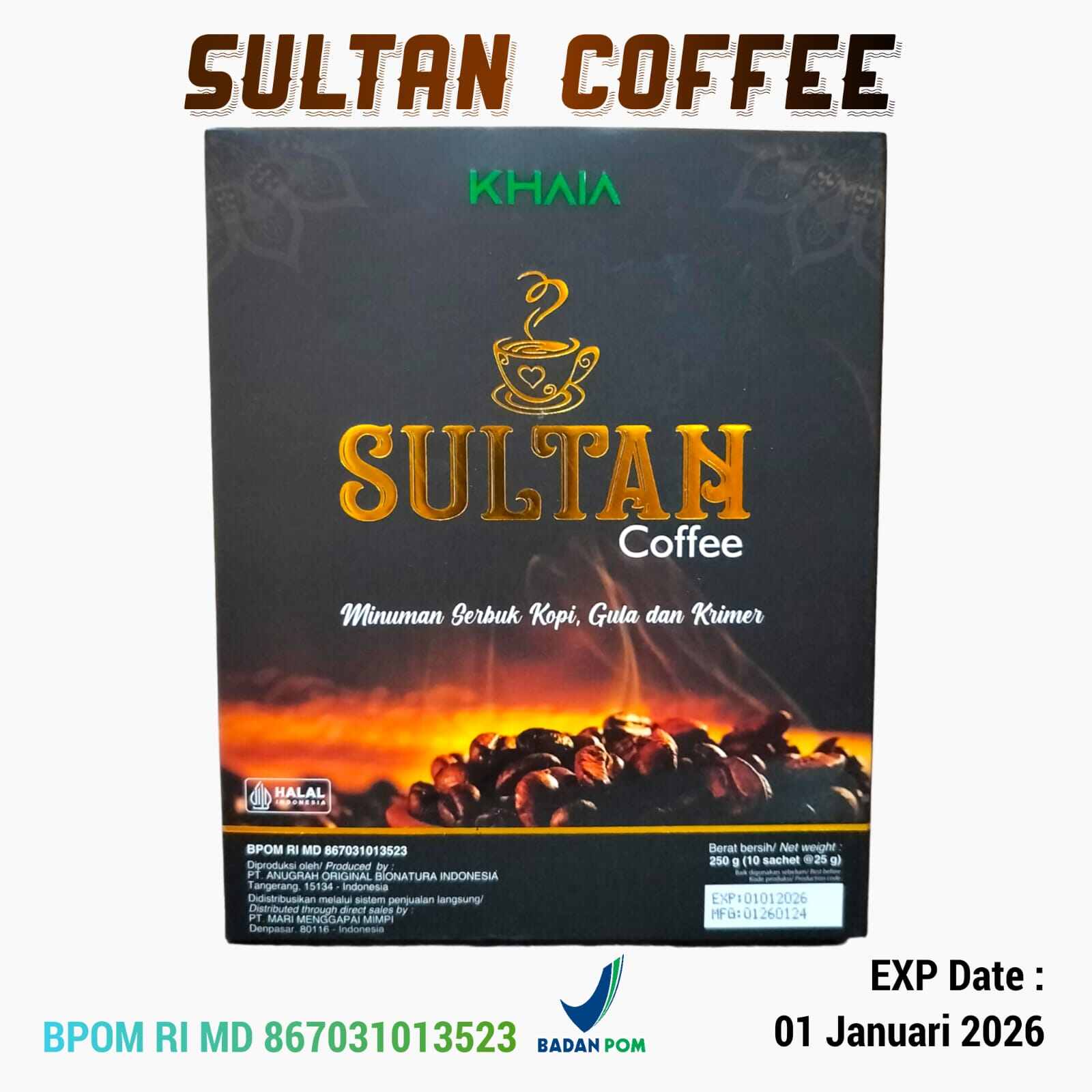 SULTAN COFFEE 1 BOX ISI 10 SACHET ORIGINAL | Lazada Indonesia
