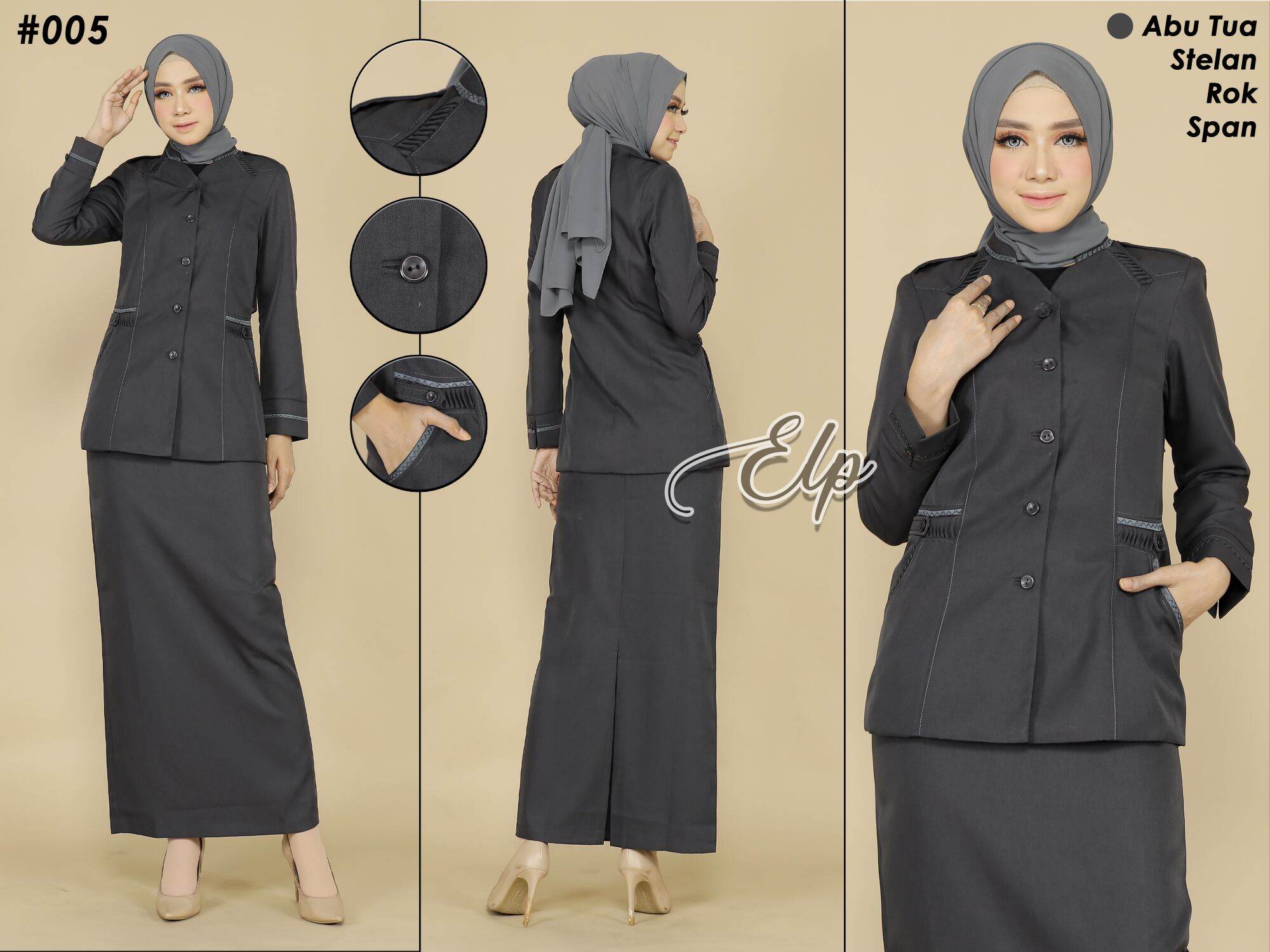 SERAGAM DINAS ASN WARNA ABU TUA ROK SPAN.SERAGAM GURU | Lazada Indonesia