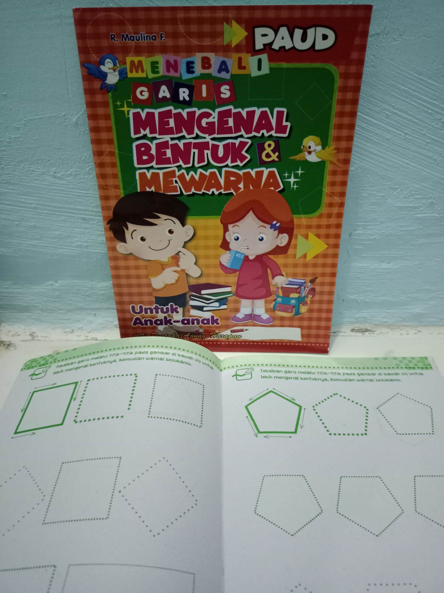 Belajar Menebali Garis Mengenal Bentuk dan Mewarna Pah TK Paud | Lazada ...