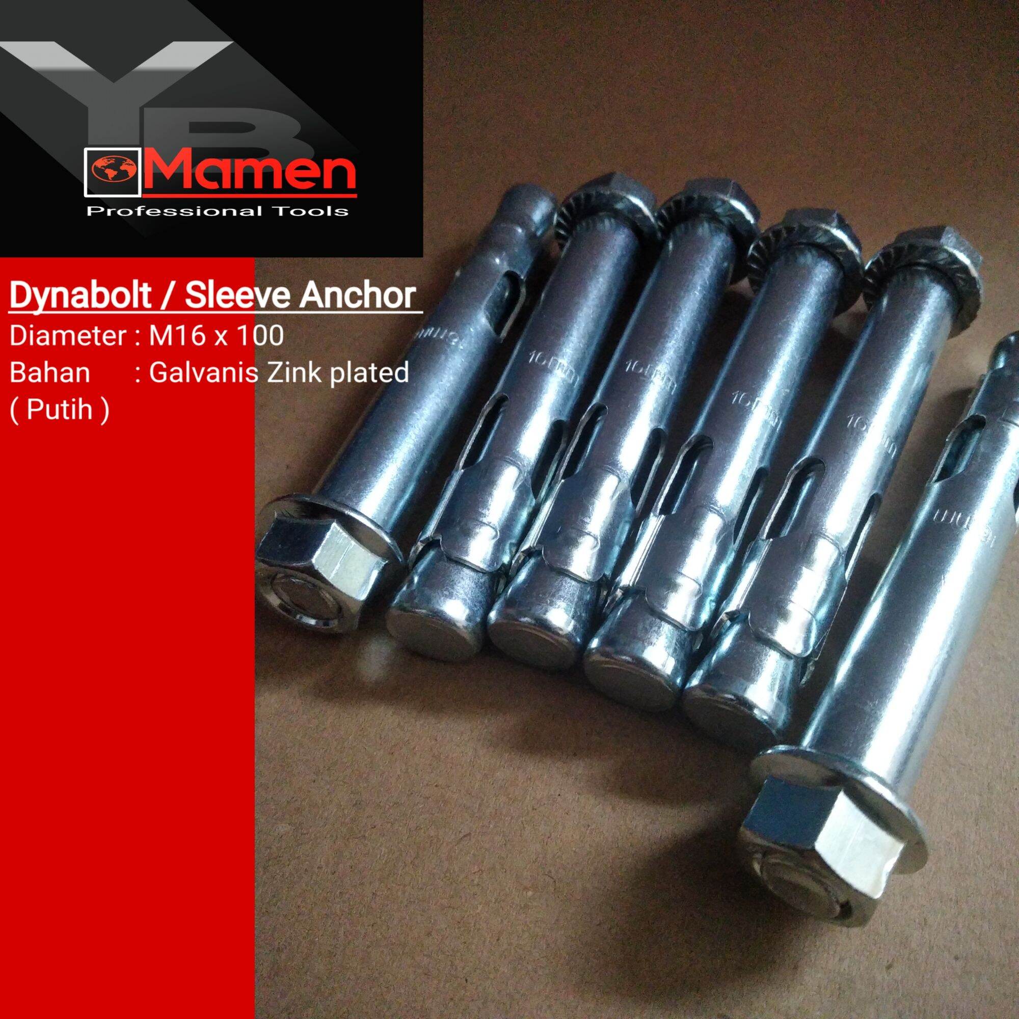 Dynabolt M16 / Sleeve Anchor M16x100 Galvanis zinc plated | Lazada ...