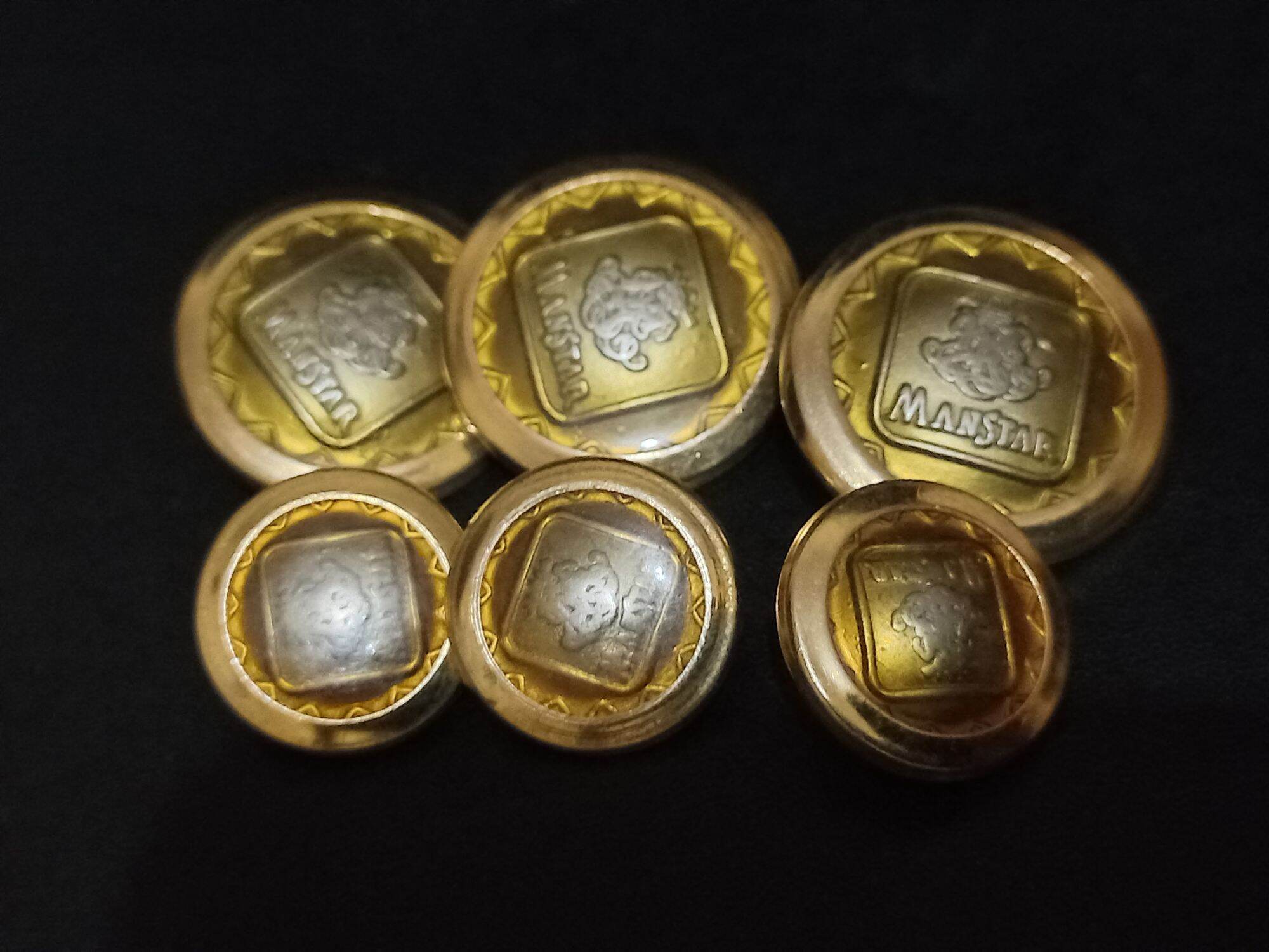 Kancing Jas logam /jas/ hias ring emas isi 1set diameter 15mm dan 21mm ...