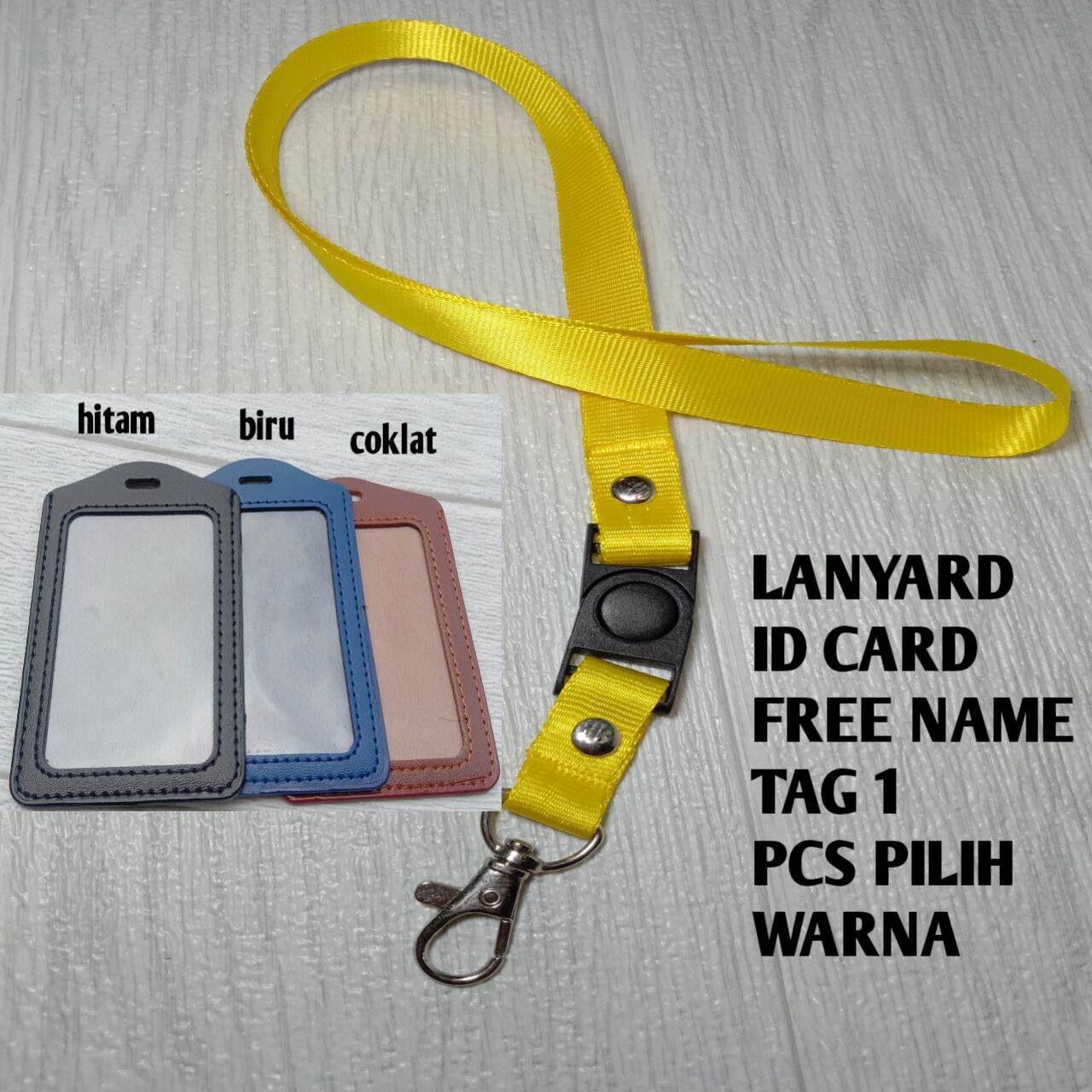 TALI LANYARD POLOS 1,5 CM UNTUK HP/ HOLDER HP/ ID CARD / FREE CASING NAME TAG 1 PCS PILIH WARNA ...