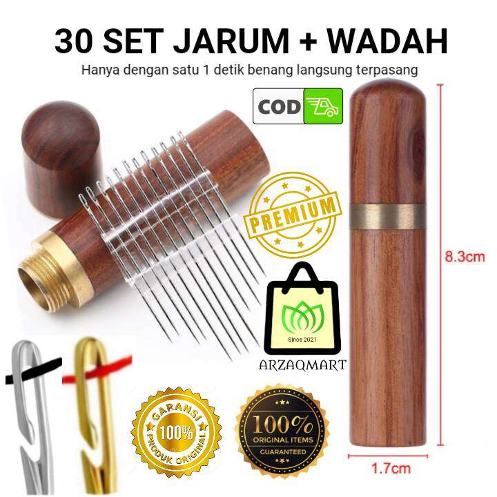 SATU SET 30/12 PCS JARUM JAHIT TANGAN RUMAH TANGGA LUBANG SAMPING (LS ...