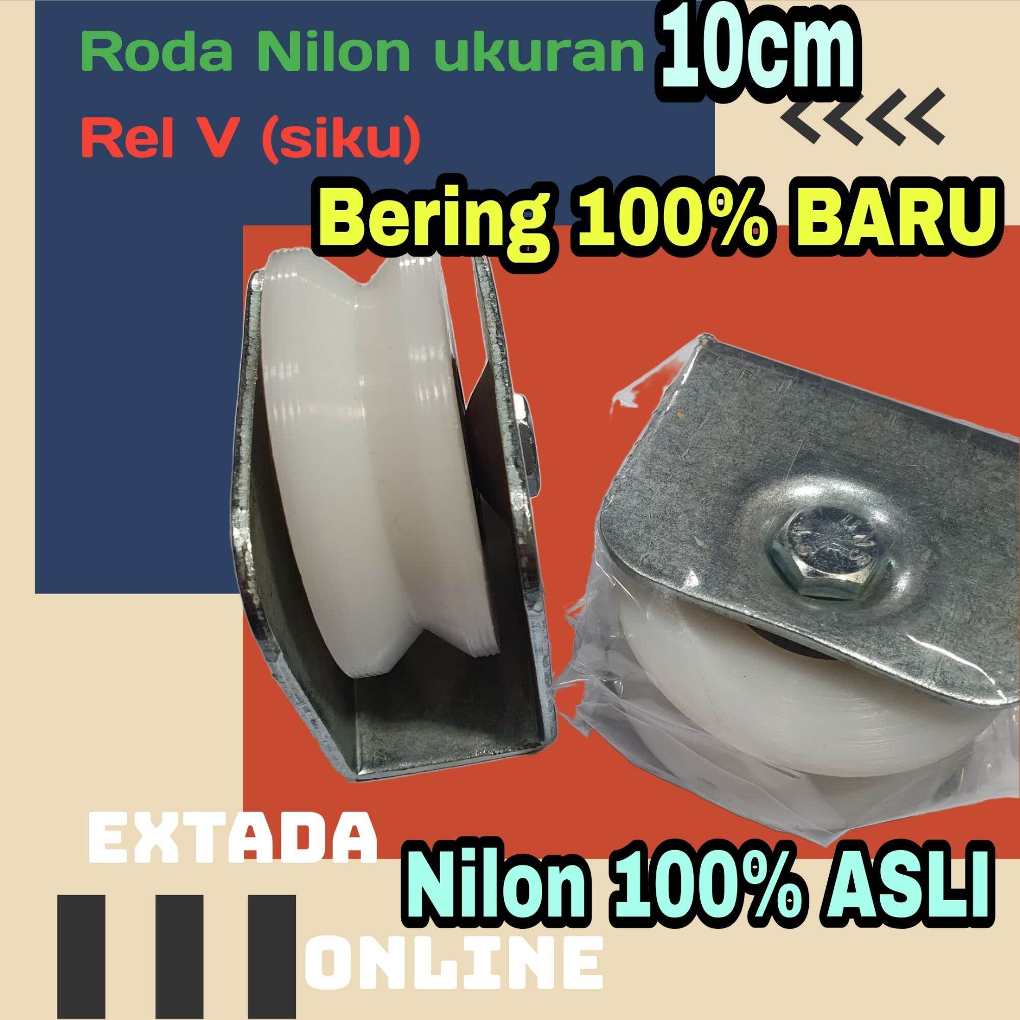 Roda pagar besi Nilon ukuran 10cm Rel V (siku) ornamen pagar ...