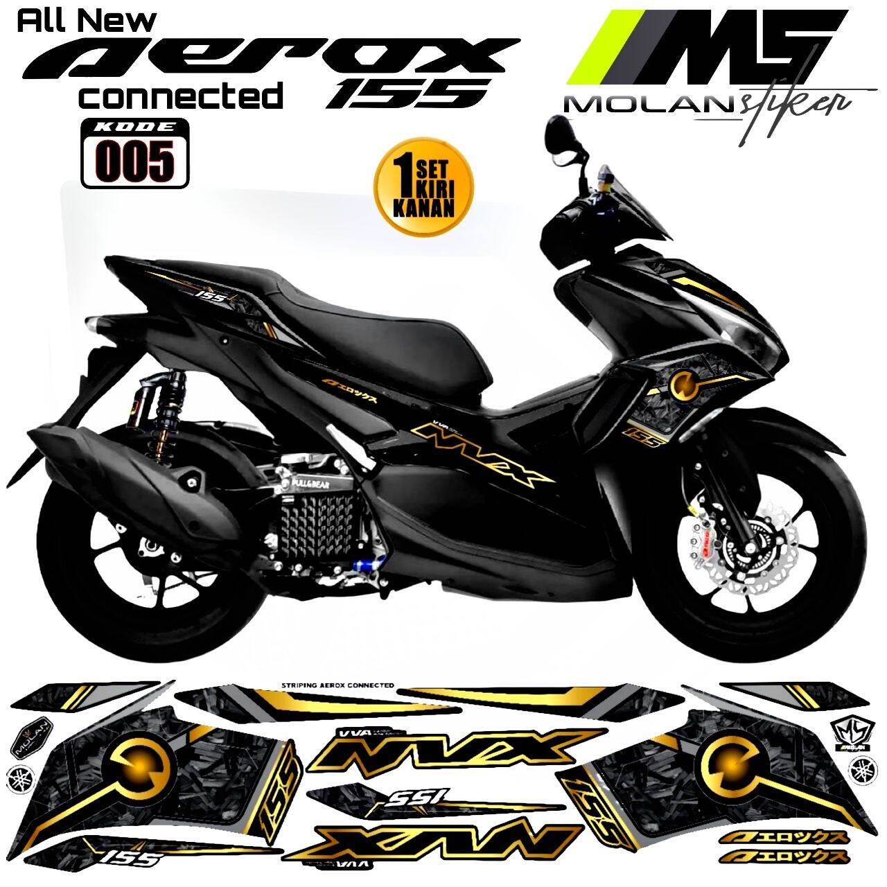Decal Sticker Striping Variasi Aerox New NVX 155 All New Aerox 155 ...