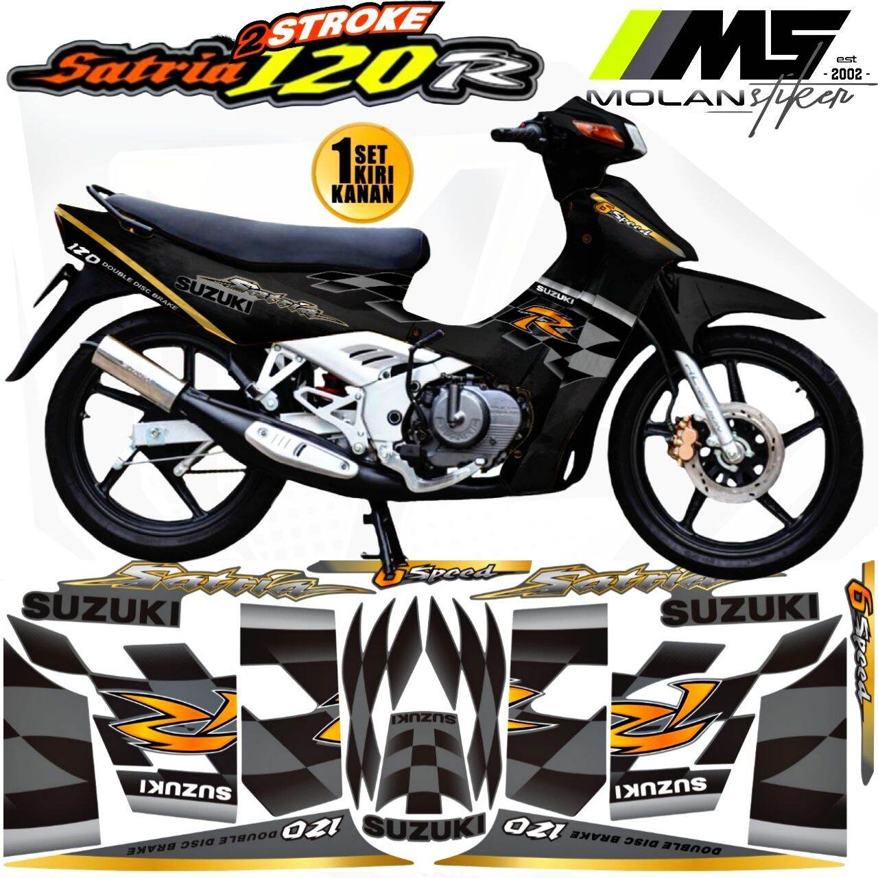 Decal Sticker Striping Variasi Motif Ori Satria R 120 SE KENNY ROBERT ...
