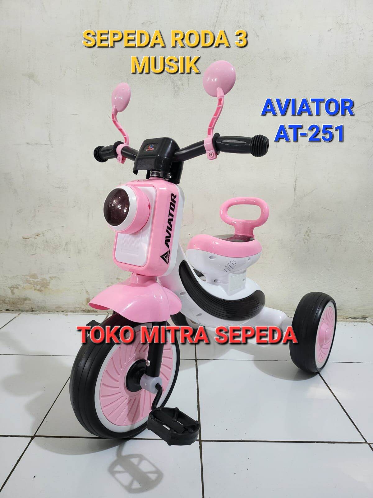 Sepeda Roda Tiga Aviator AT-251 Dengan Lampu Dan Musik | Lazada Indonesia