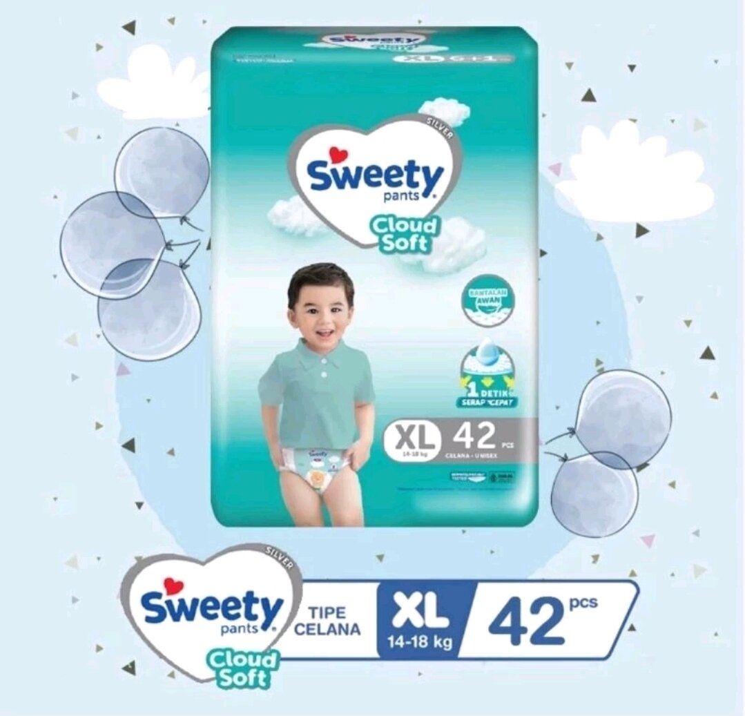 SWEETY SILVER PANTS JUMBO DISKON!! - ( NB4O / S66 / M60 / L54 / XL44 ...