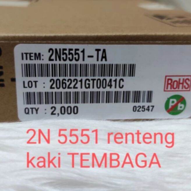 (10 BUAH) TRANSISTOR 2N5551 NPN ORIGINAL (KAKI TEMBAGA) TRANSISTOR 2N ...