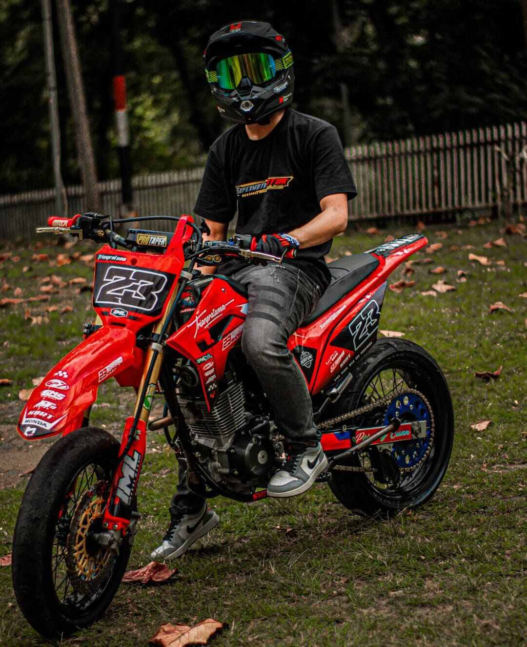 DECAL STIKER MOTOR CRF 150 L MERAH SIMPLE KEREN bisa custom desain ...