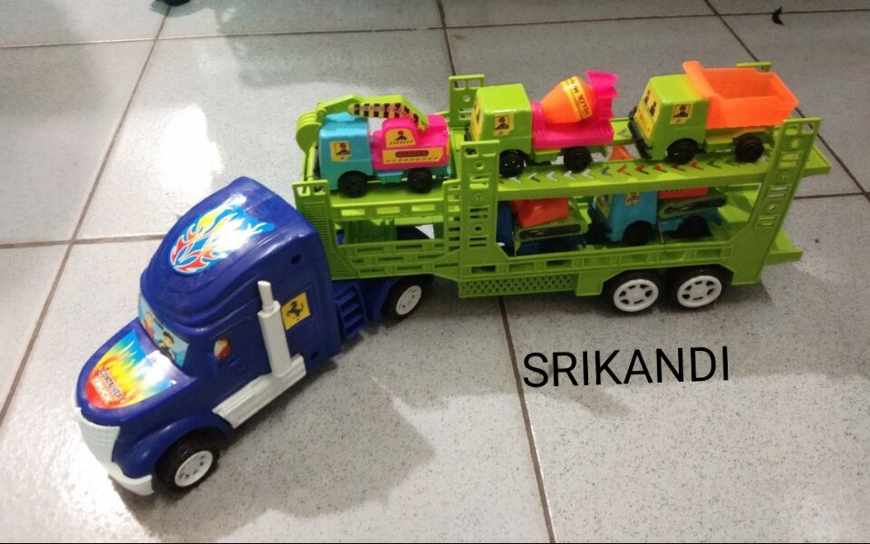Mainan Truk kontener muat mobil/ Kontener bawa mobil | Lazada Indonesia
