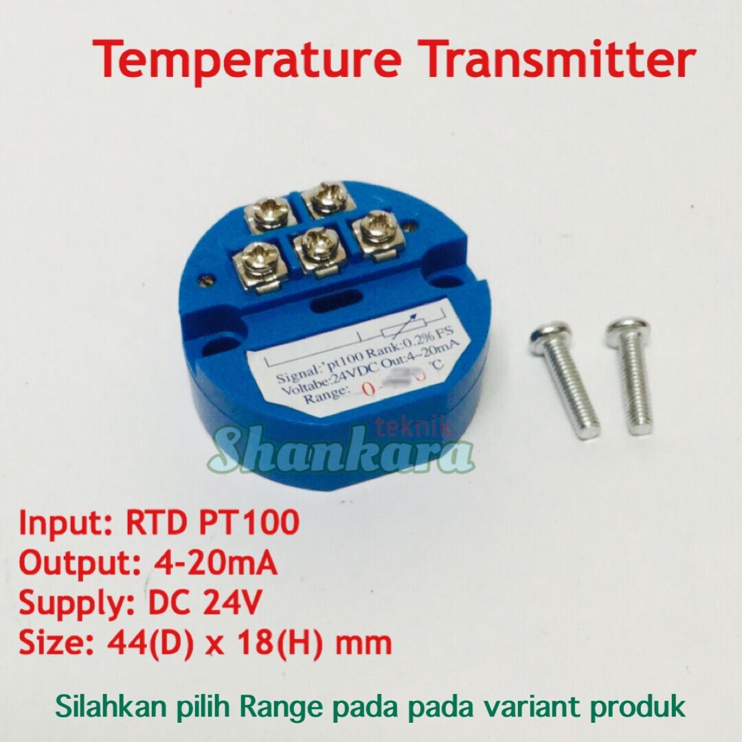 Temperature Transmitter input sensor PT100 3 wire output 4-20mA 24Vdc ...