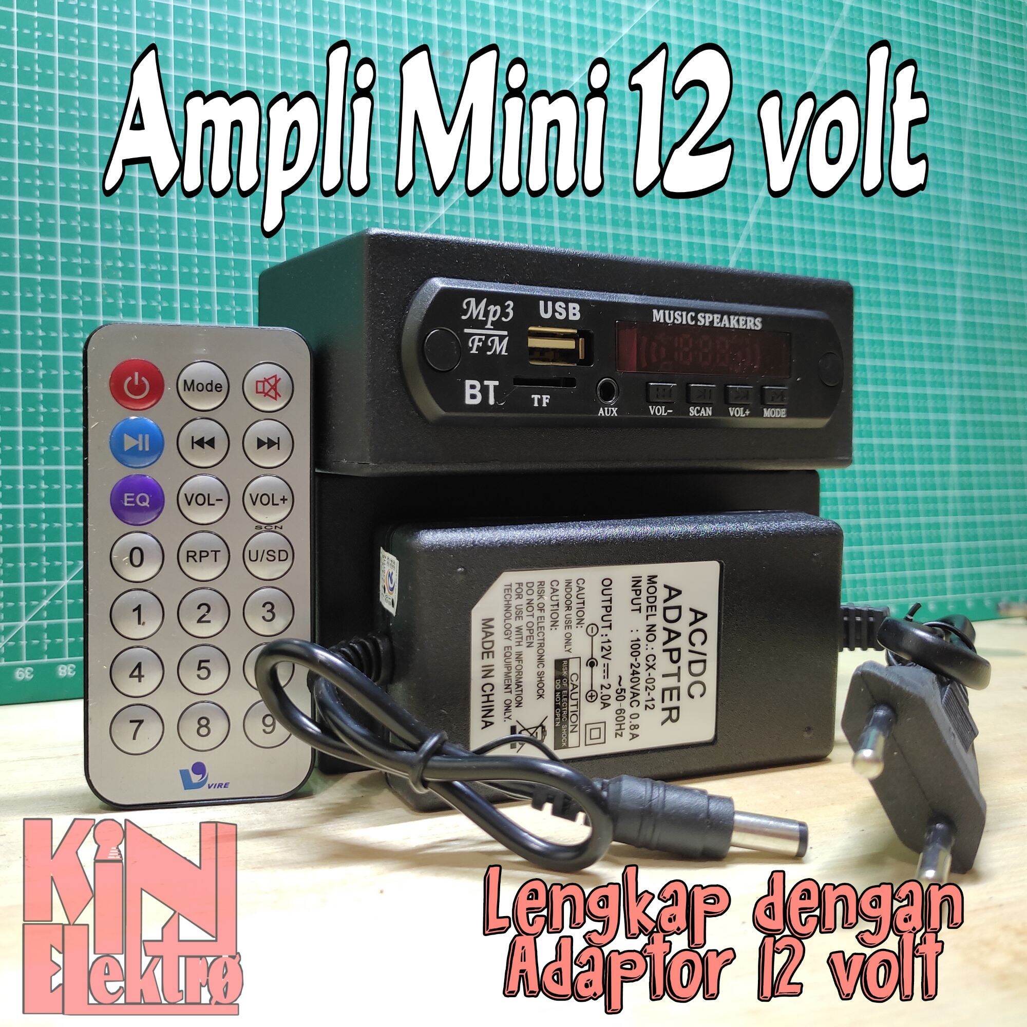 Power Ampli mini 12 volt mp3 bluetooth lengkap tinggal pakai | Lazada ...