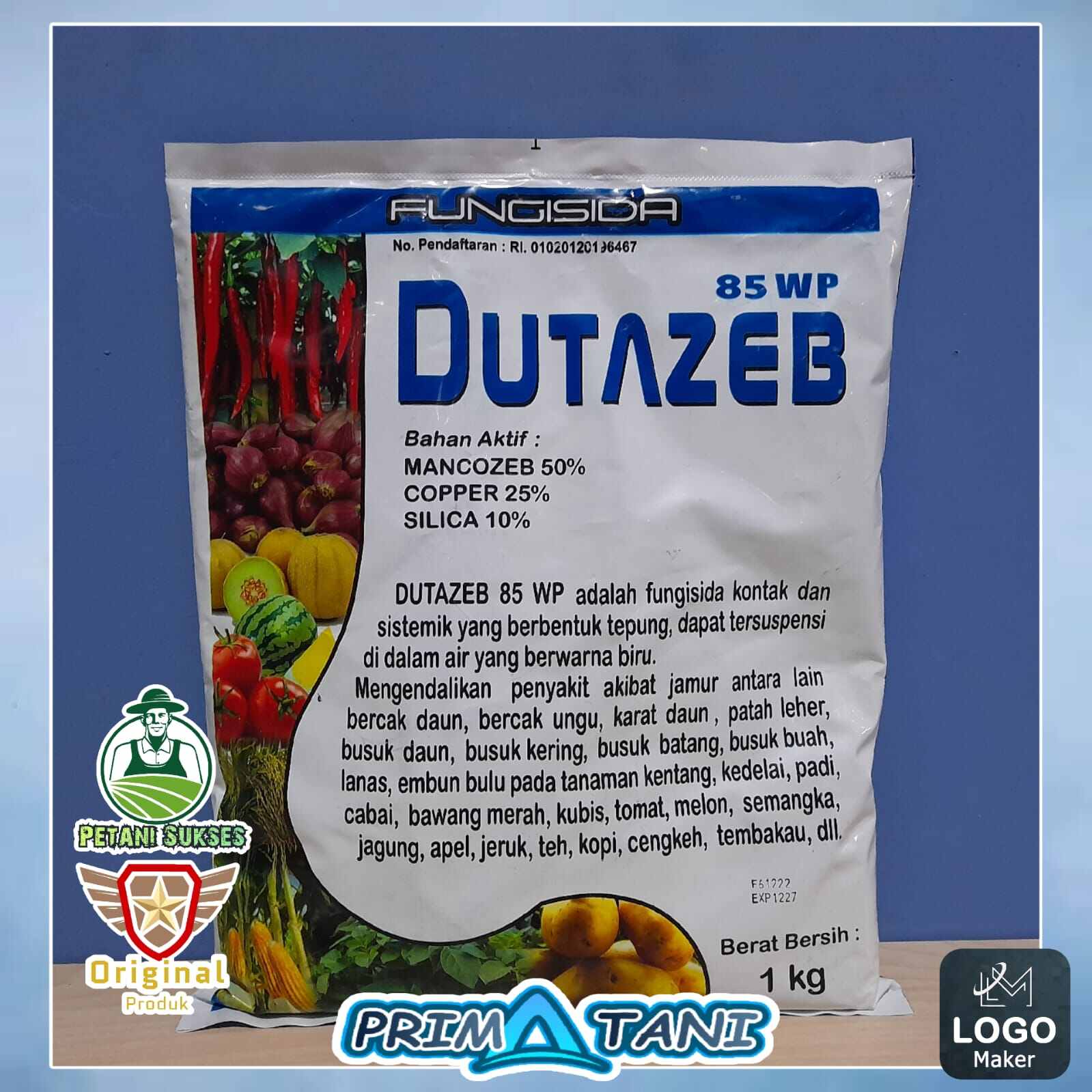 Fungisida Dutazeb 85 WP 1Kg - Mankozeb Biru untuk mengendalikan jamur ...