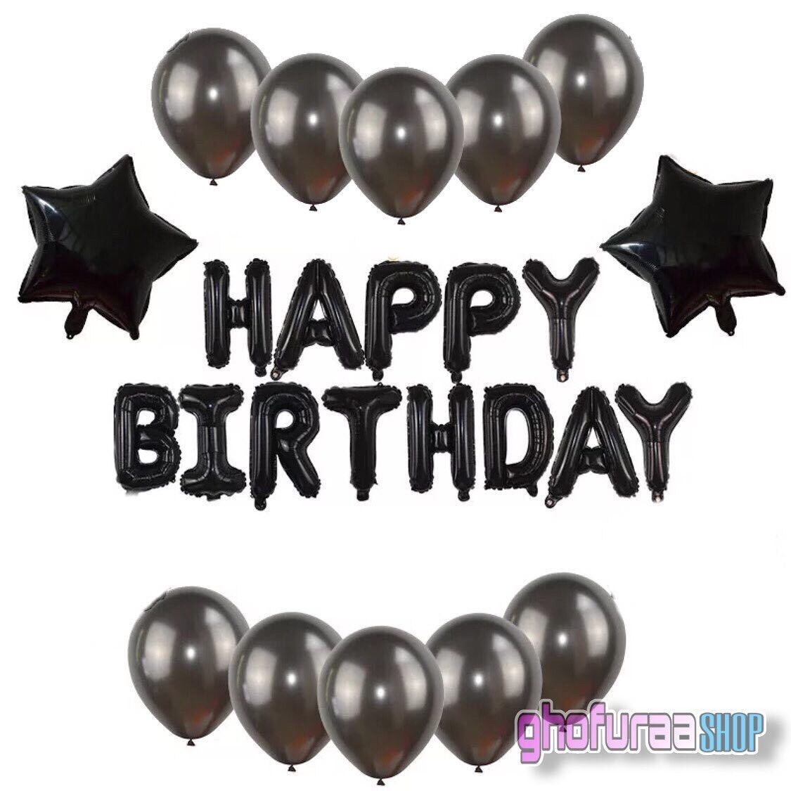 Paket dekorasi ulang tahun Balon Foil tulisan happy birthday set warna ...