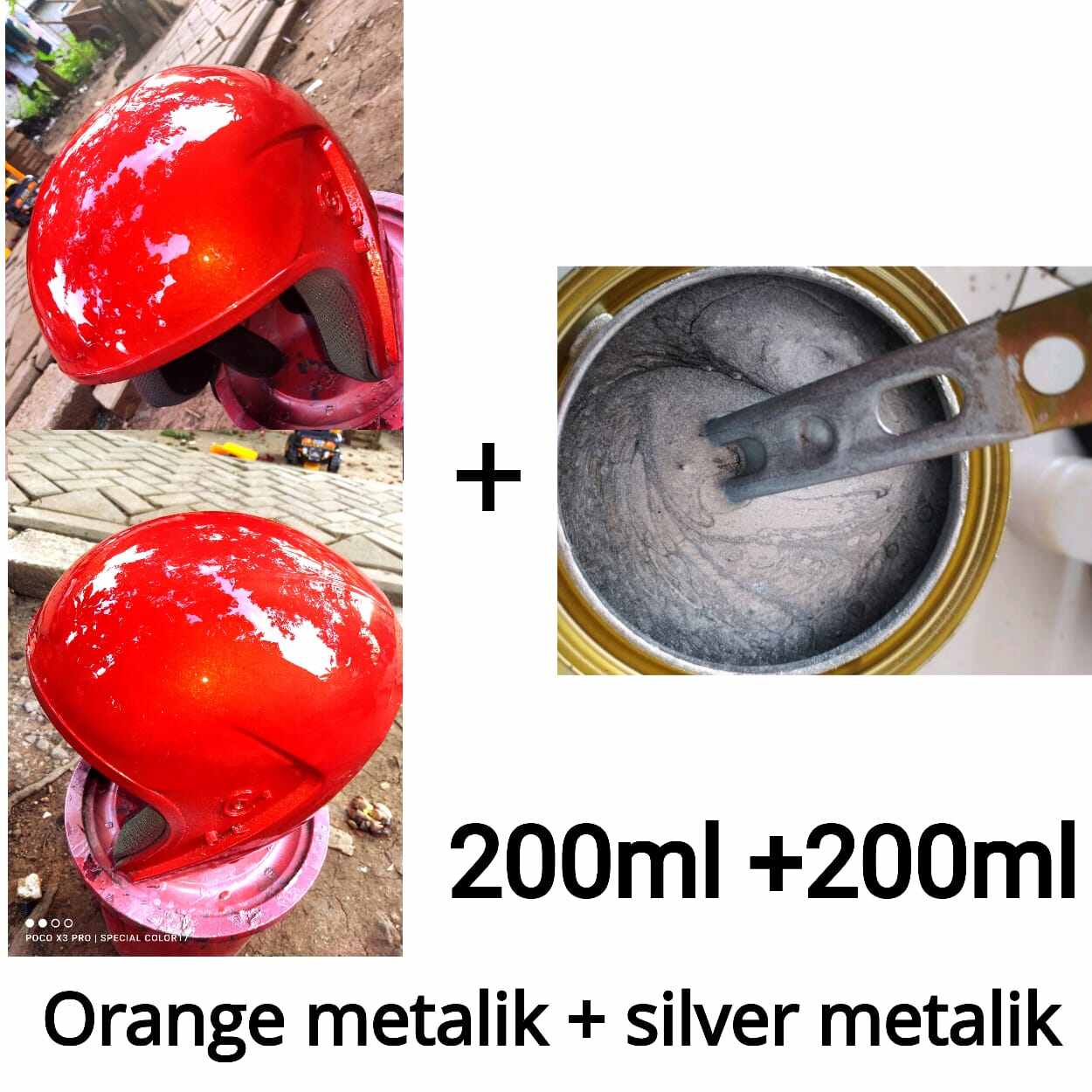 CAT ORANGE METALIK 200ML+200ML CAT DASAR SILVER METALIK BY SCP | Lazada ...