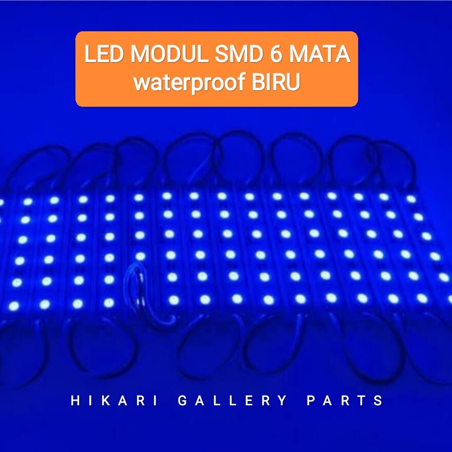 (1 Strip) LED Modul SMD BIRU 5050 12volt Waterproof 6 Mata LED Warna ...