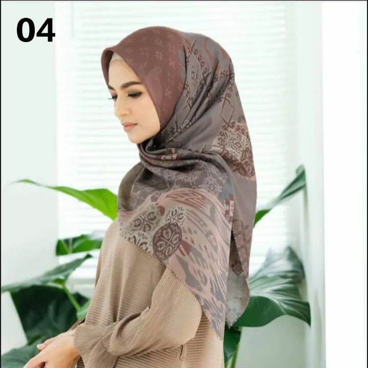 [ BEST PRODUK ] Jilbab Segi 4 Motif Kekinian Voal Lasercut / Jilbab ...