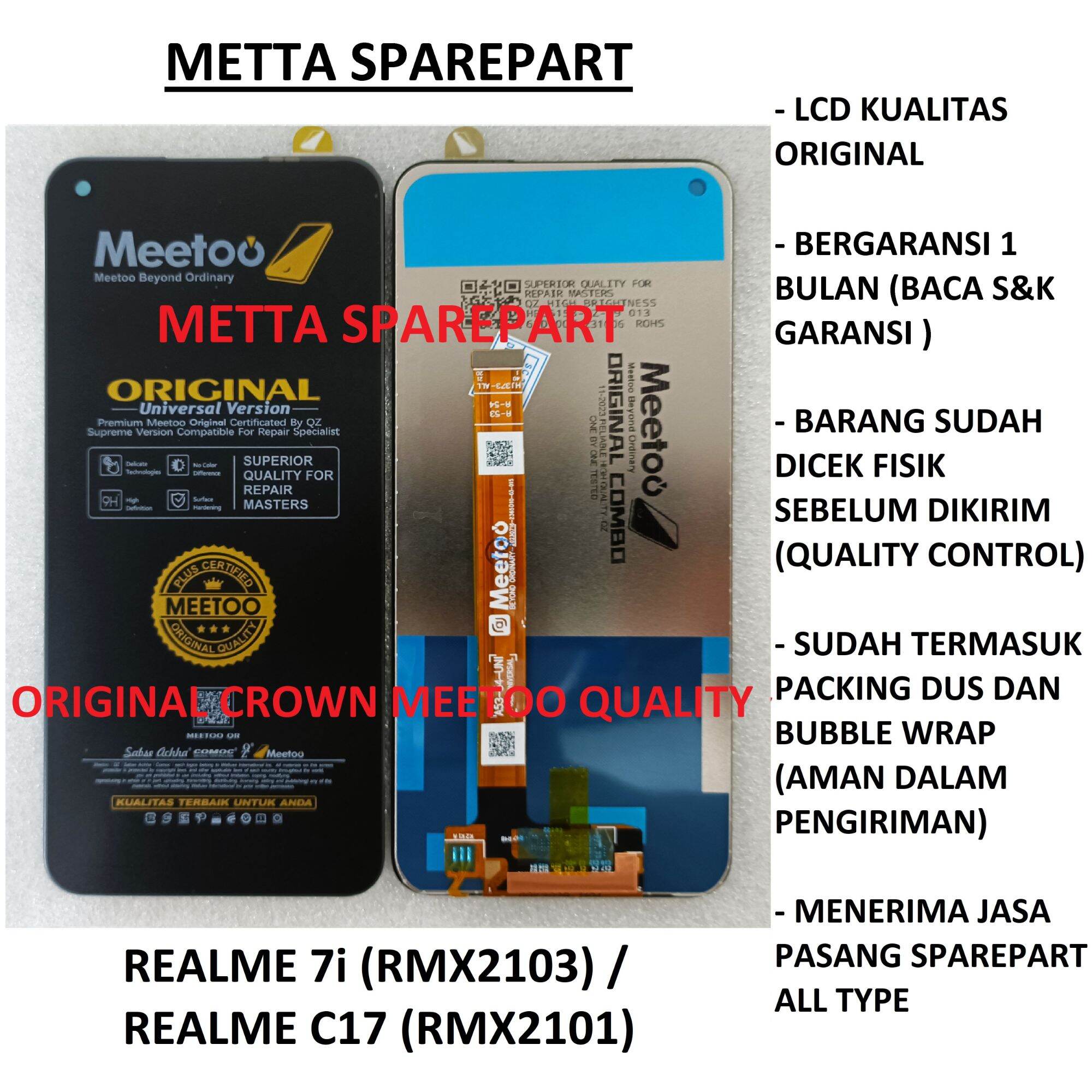 Original Crown Meetoo Quality LCD Touchscreen Realme 7i (RMX2103 ...
