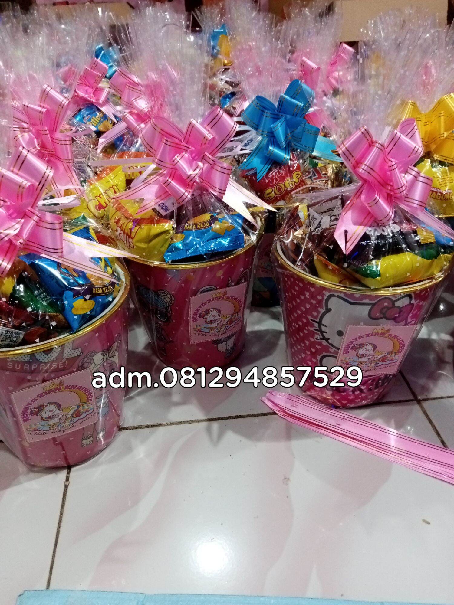 isi 10 paket souvenir ulang tahun anak Snack dan tong sampah karakter ...