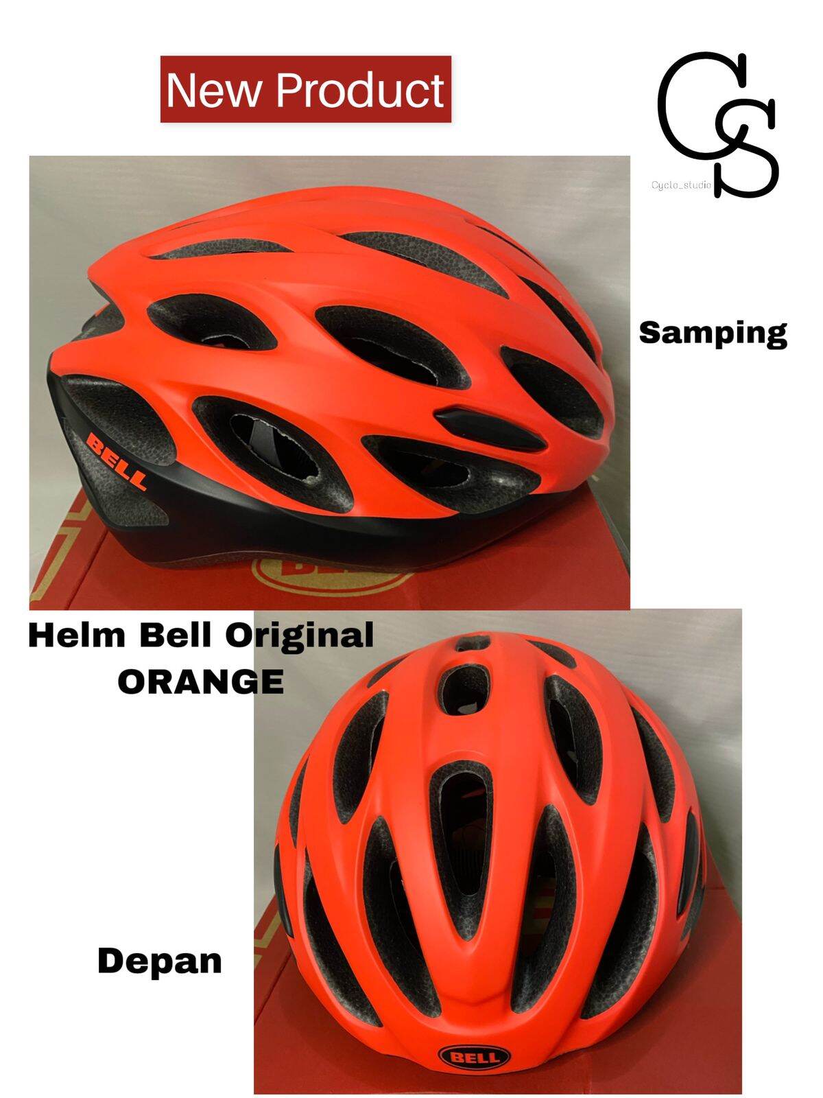 Helm Helmet Sepeda Road Bike Roadbike Bell BS Draft AF Orange | Lazada ...