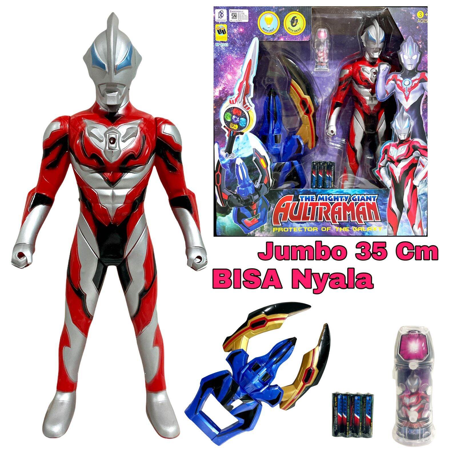 Mainan Action Figure Ultraman Geed 35 Cm Dengan senjata Bisa Nyala m ...