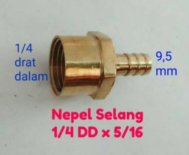 Kuningan Nipple Nepel Selang 1/4 Drat Dalam x 5/16 | Lazada Indonesia