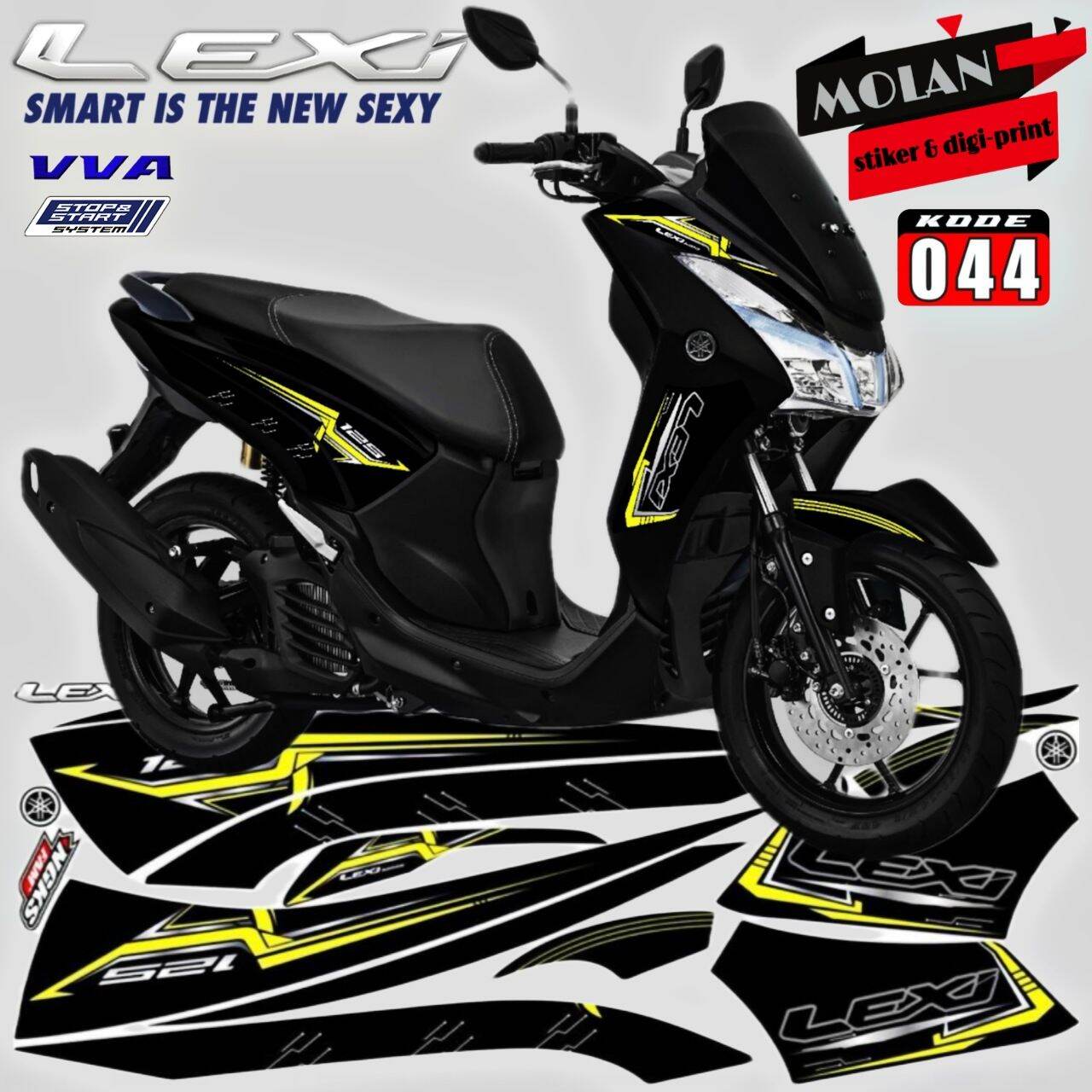 Decal Sticker Striping Variasi Yamaha LEXI 125 | Decal Lexi | Striping ...