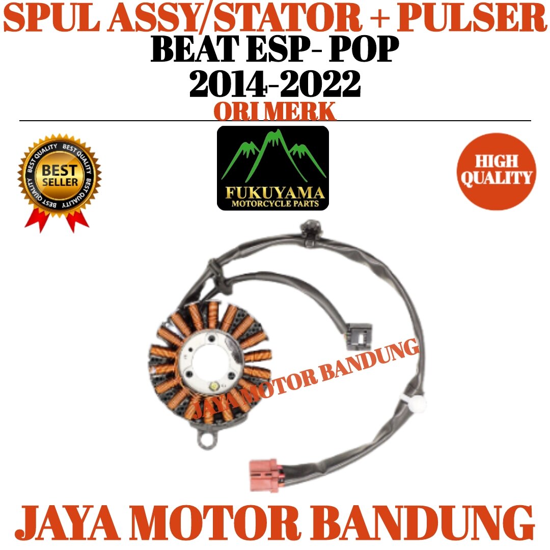 SPUL ASSY STATER SPOOL STATOR ASSY KOMPLIT BEAT ESP POP TAHUN 2014-2015 ...