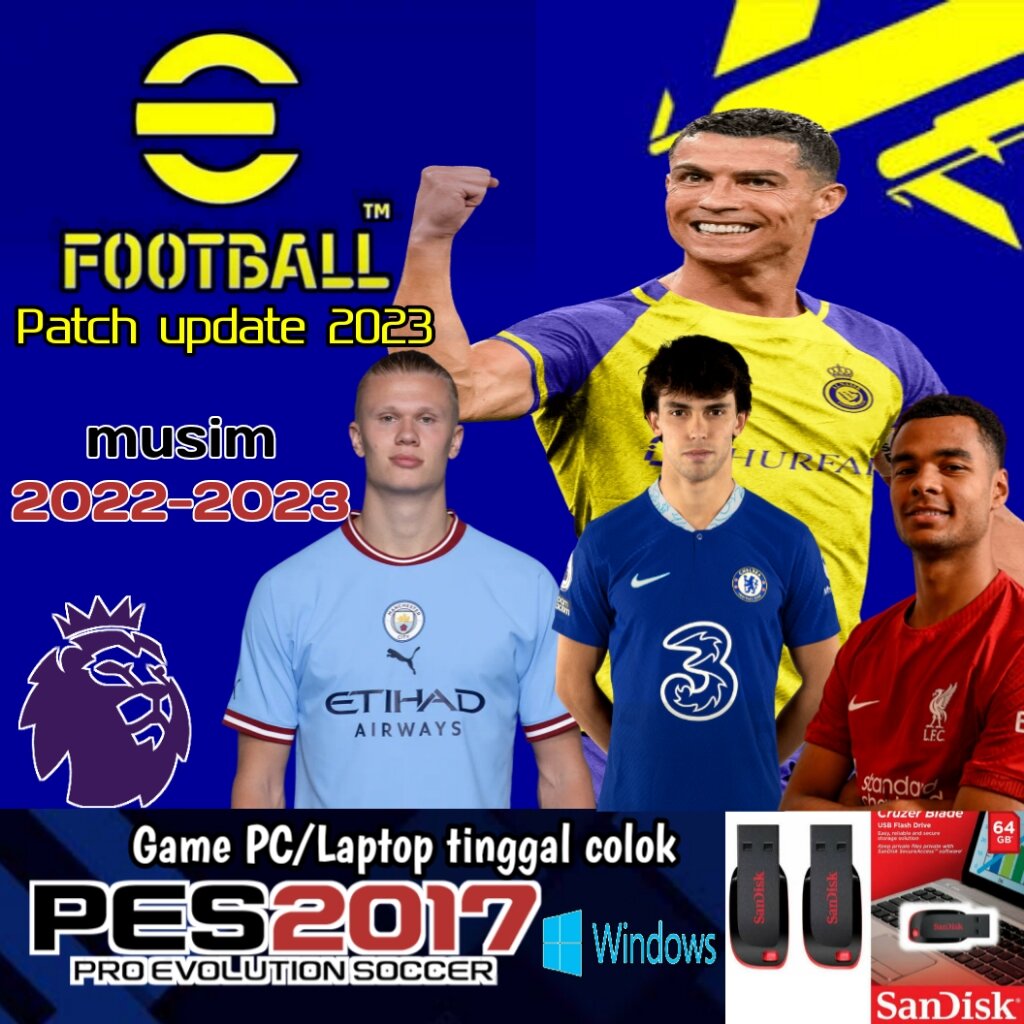 FLASHDISK ISI GAME PES 2017 PATCH SEASON E-FOOTBALL 2023 ~ Tinggal colok lalu setting dan ...
