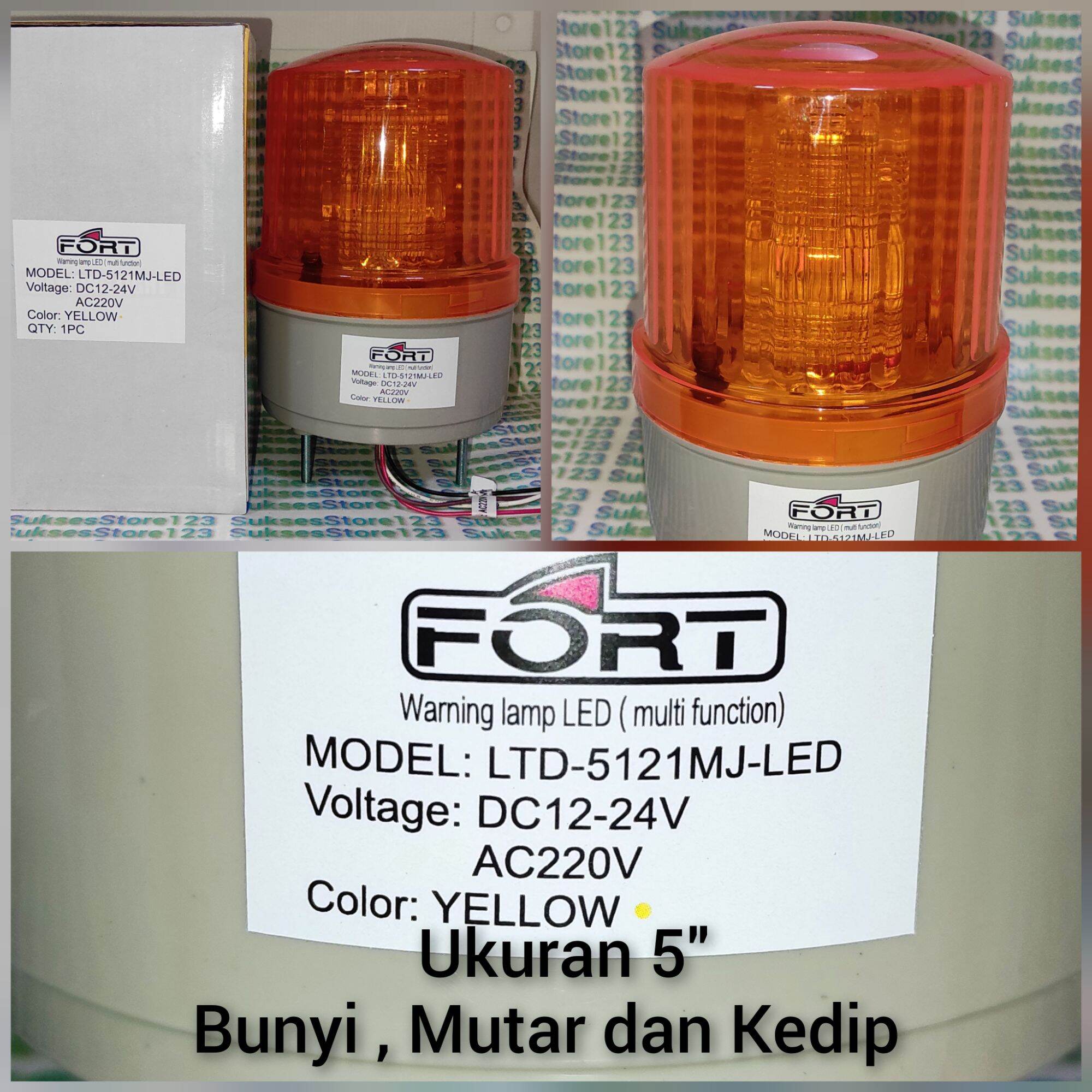 Lampu Warning Light LED 5" Warning Light Rotary Bunyi 5 inch AC/DC ...