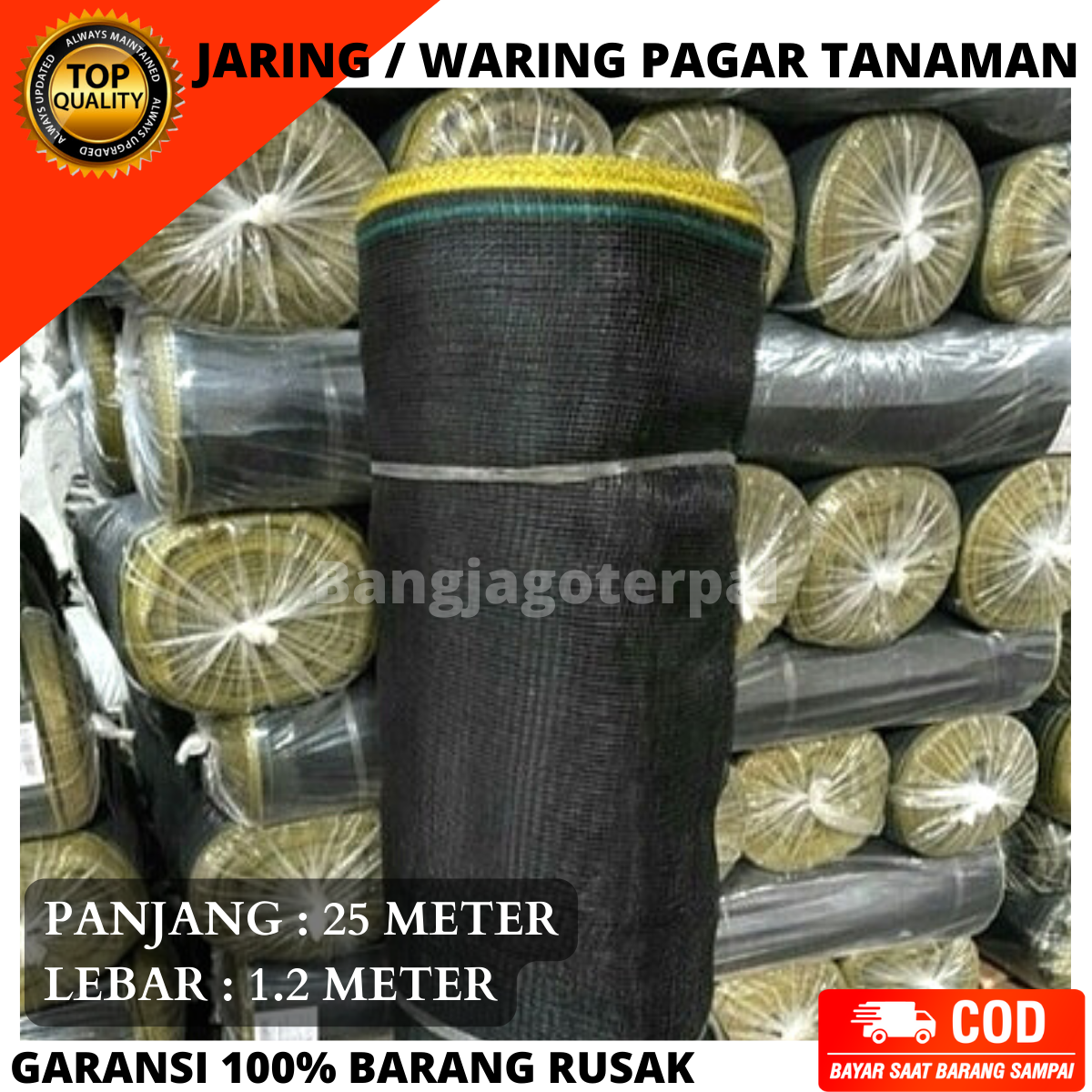 Jaring Waring Hitam pagar tanaman 1 roll 25 meter /Jaring Ayam/jaring ...