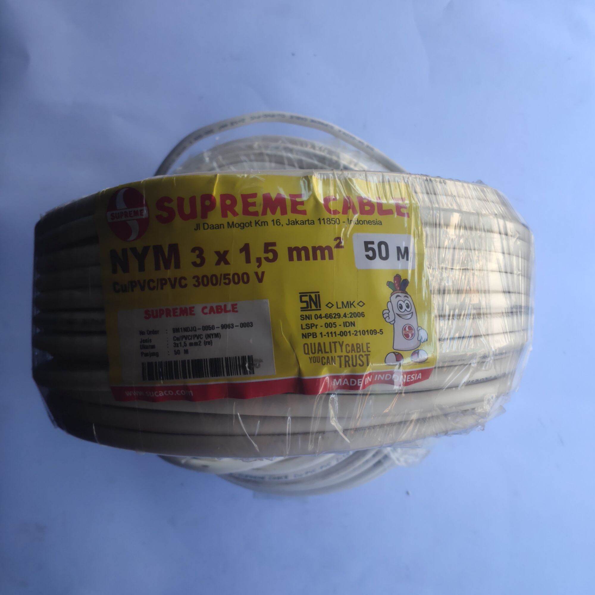 KABEL LISTRIK SUPREME NYM 3X1.5 MM 50 M / 50 METER | Lazada Indonesia