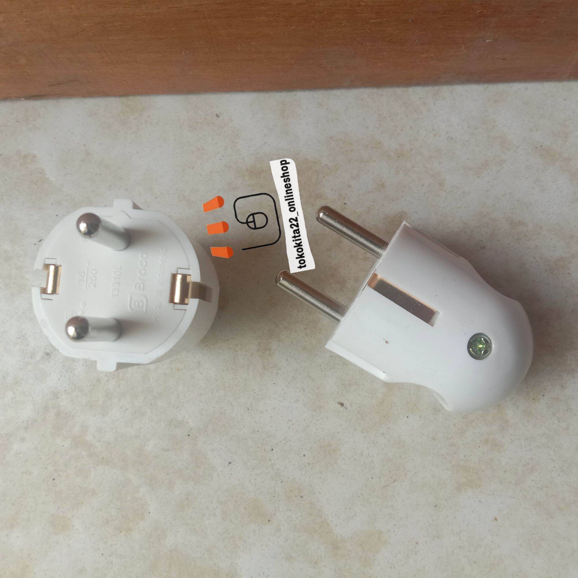 Steker Arde BROCO Colokan Listrik Bulat Putih 13310 L | Lazada Indonesia
